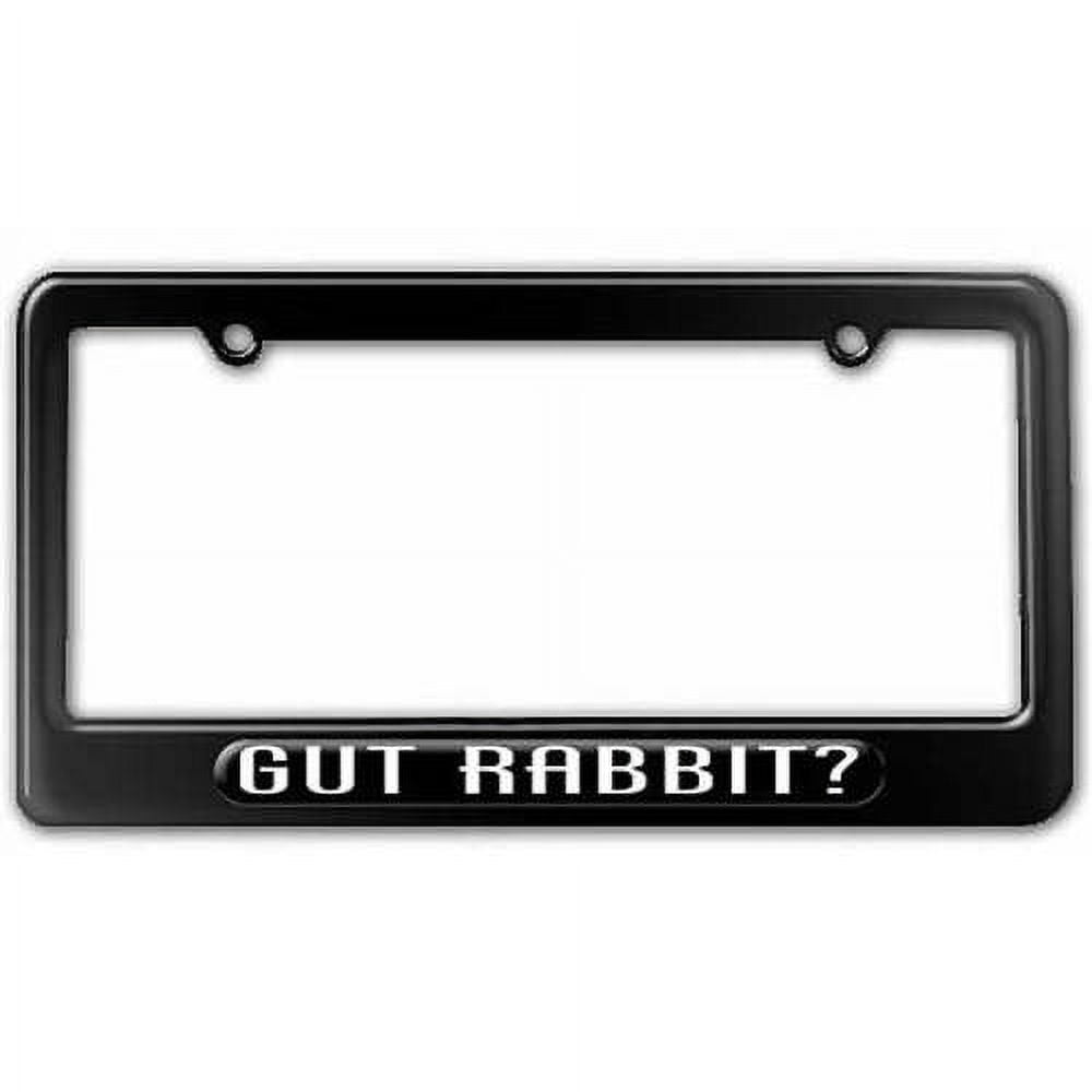 Gut Rabbit, Small Game Hunting License Plate Tag Frame, Black Color ...