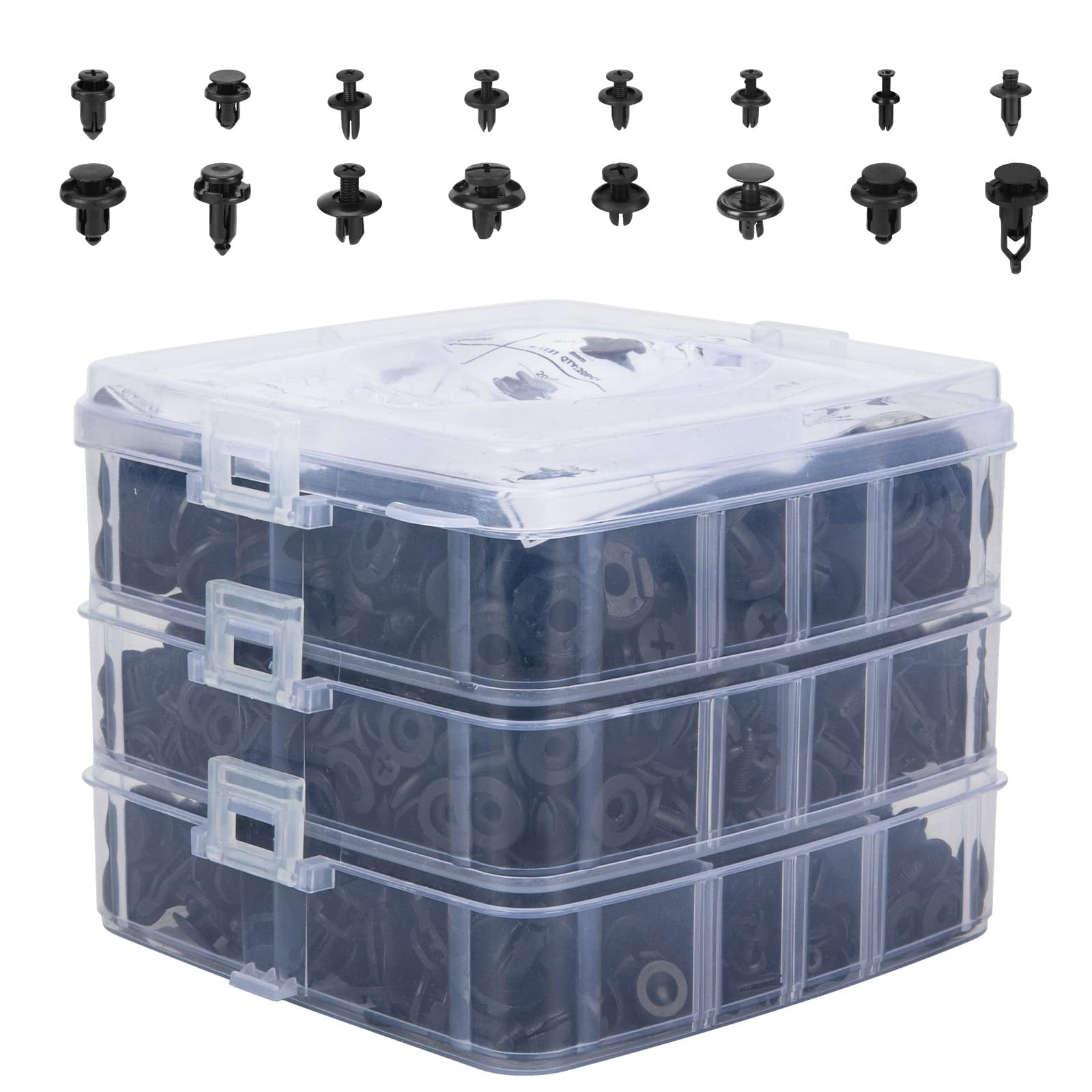 Guteauto 620 Pcs Car SSF20 Retainer Clips Plastic Fasteners Kit Fender ...
