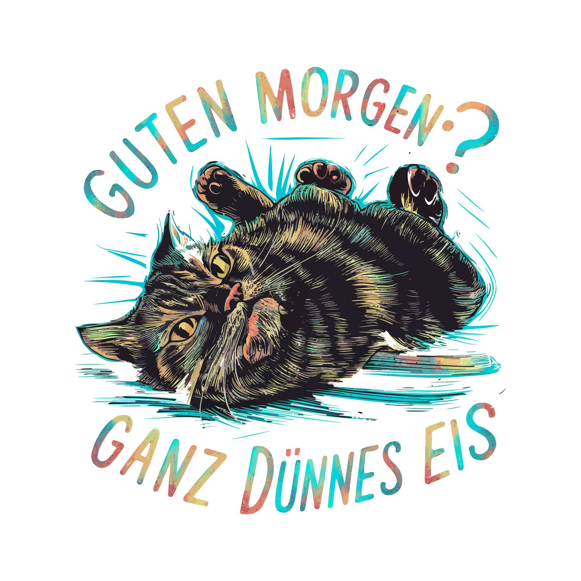 Guten Morgen? Ganz Dunnes Eis Cute Cartoon Cat Morning Greetings Animal ...