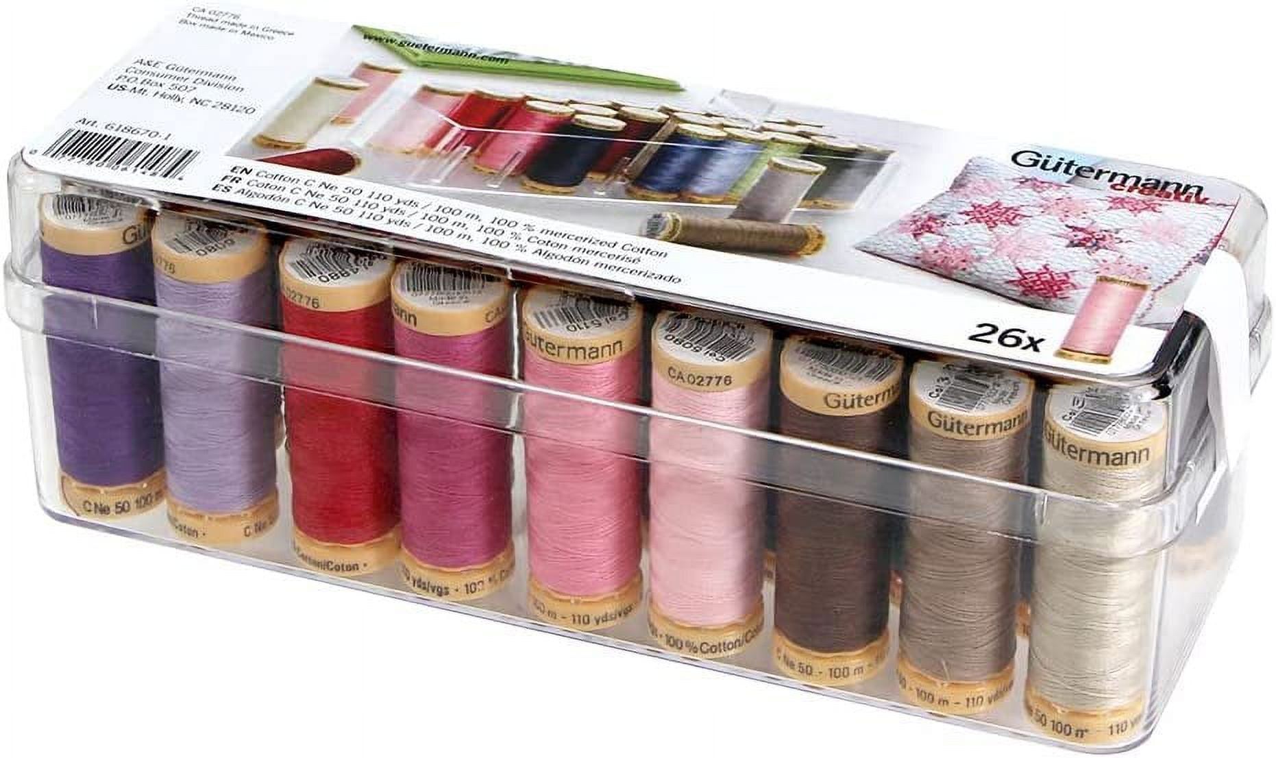 Gutermann Cotton Thread Set, 26 Spools, 100m Assorted Colors, Quilting ...
