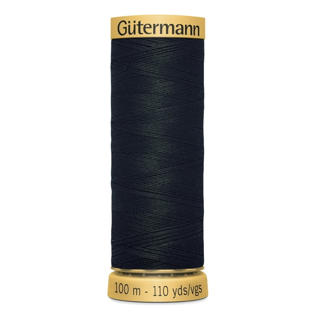 Gutermann Natural Cotton Black Thread, 110 yd. - Walmart.com