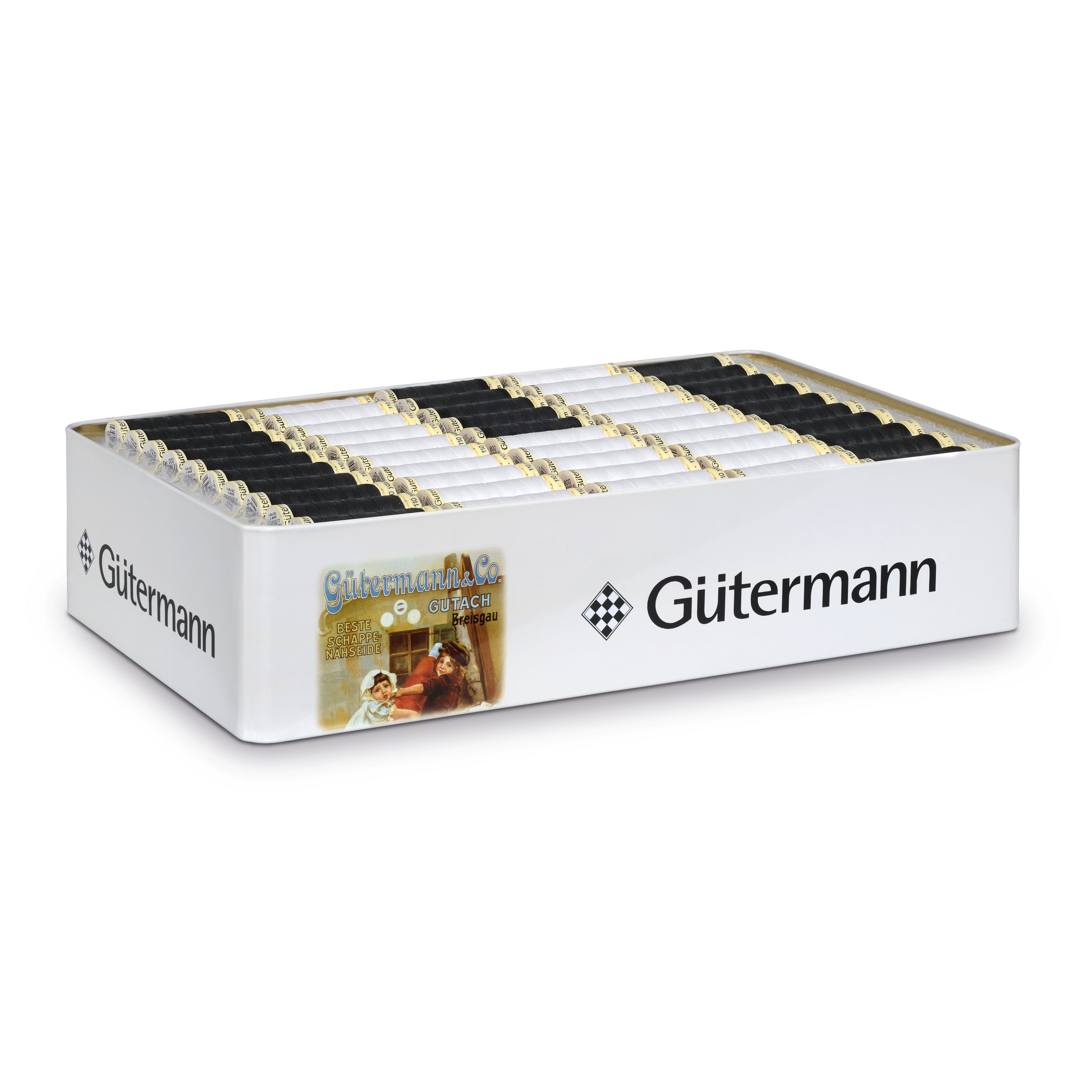 Gutermann Thread Tin: Nostalgia: Large: 180 x 100m: Sew-All: Black ...