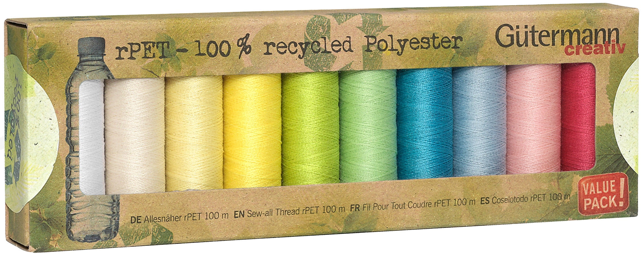 Gutermann rPET Polyester Sew-All Thread Set - 10 Spools-Pastel ...