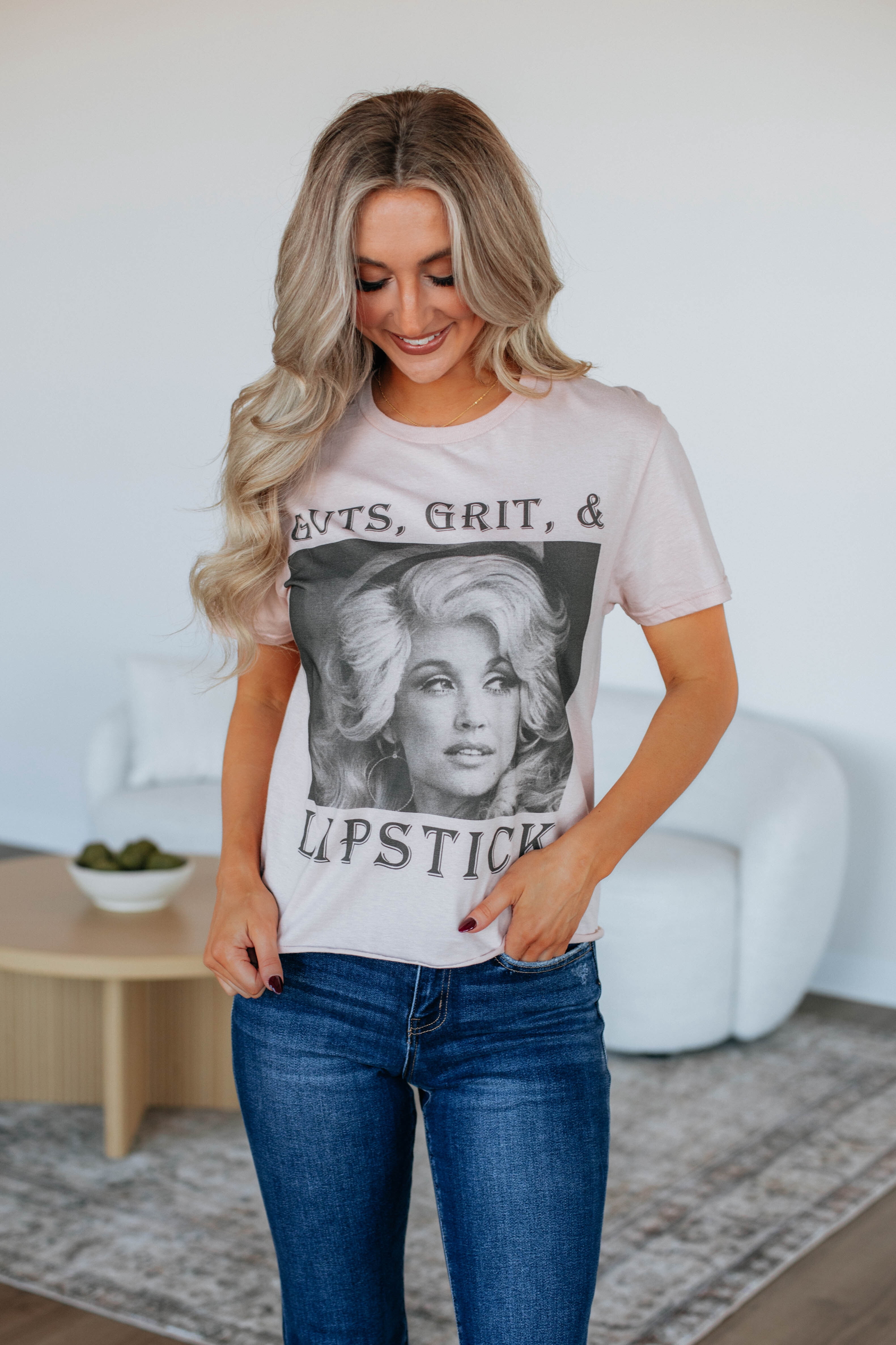 Guts, Grits, Lipstick Graphic Tee - Walmart.com