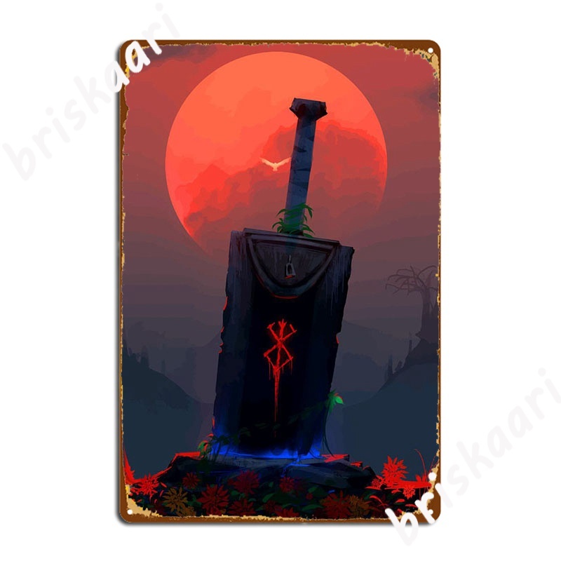 Guts Sword Metal Sign Adjust Club Bar Pub Poster Tin Sign Size: 16 x 12 ...