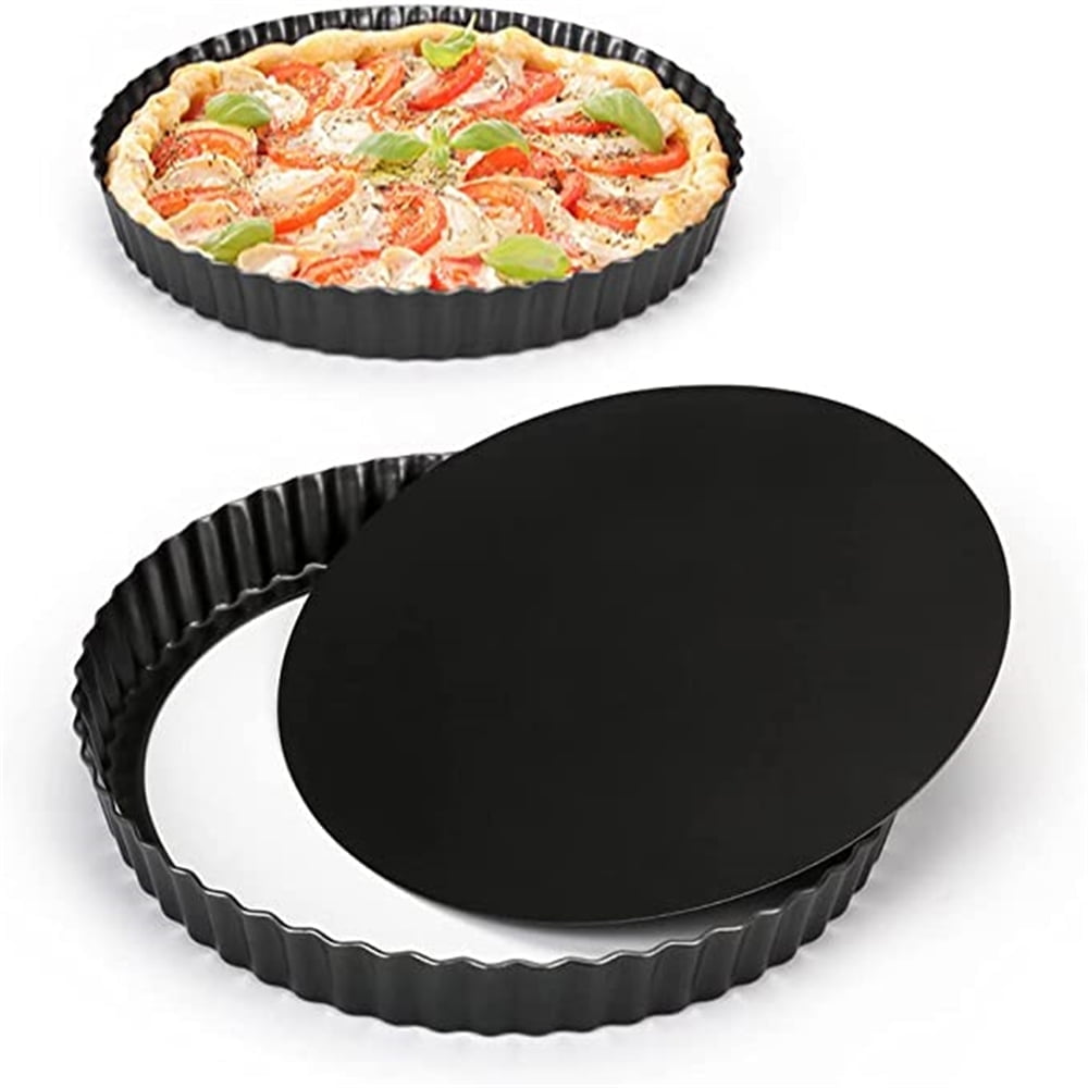 Gutsdoor 10 inch Fluted Tart Pan with Removable Bottom, Nonstick Quiche ...