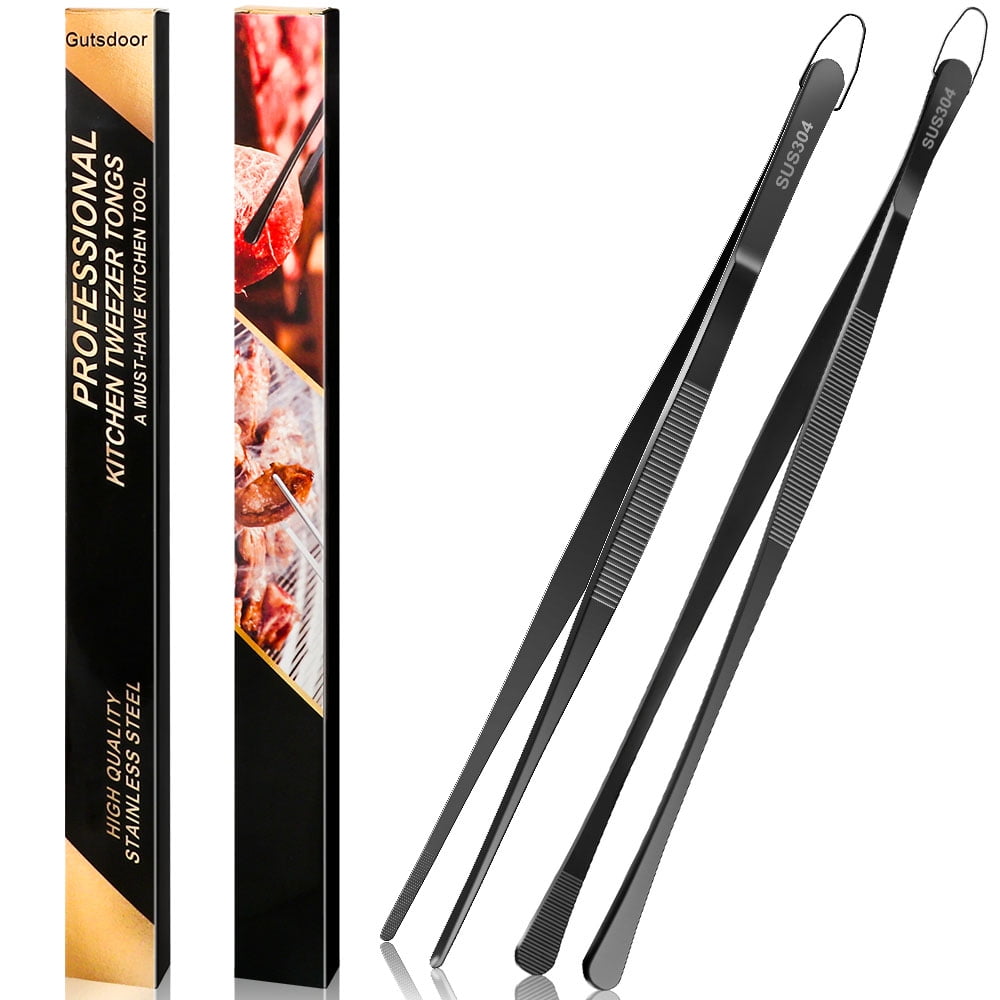 Gutsdoor 2Pcs Kitchen Tweezer Tongs, 12-Inch Stainless Steel Food ...