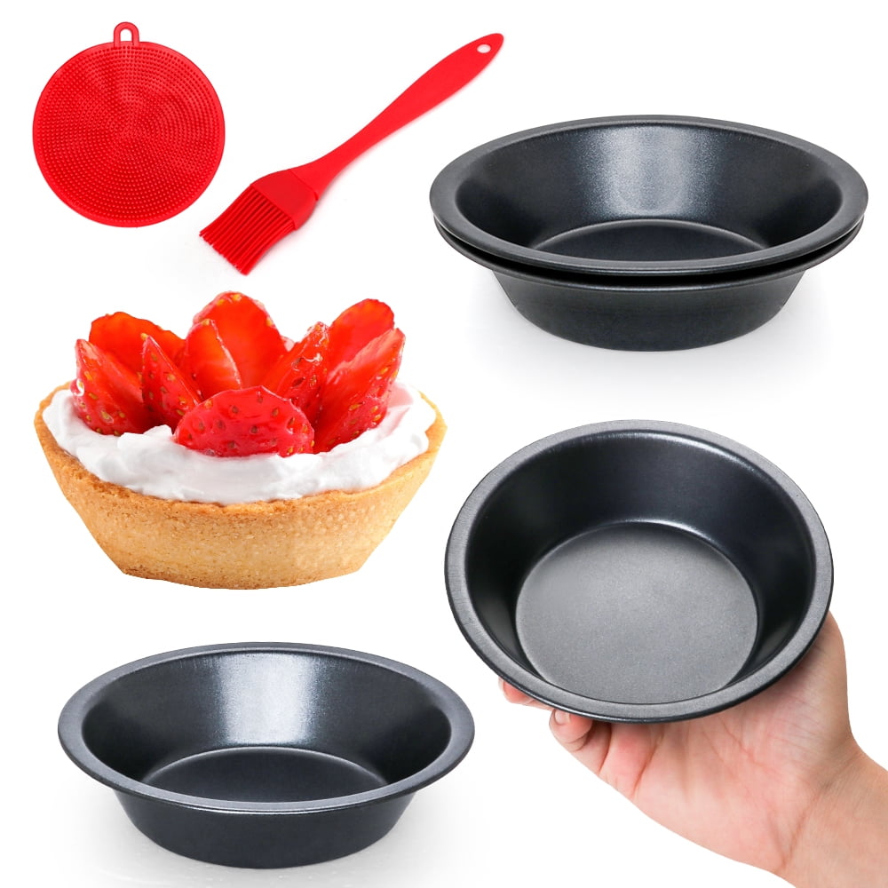 Gutsdoor 5 inch Mini Pie Pans 4pcs Reusable Round Small Pie Tins Carbon ...