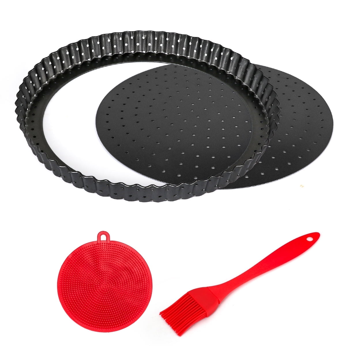 Gutsdoor 9.5 Inch Tart Pan Nonstick Pie, Quiche Pan with Removable ...