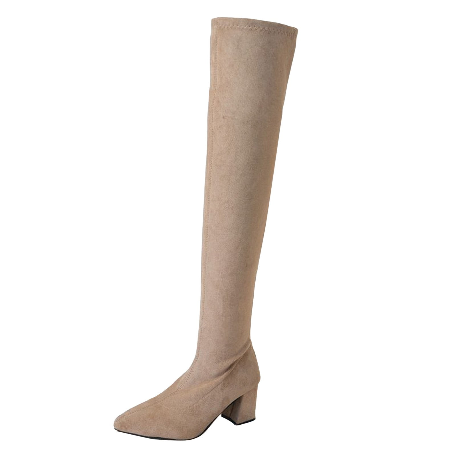 YLYL Knee High Boots for Women Block Heel Boots with Side Zipper ...