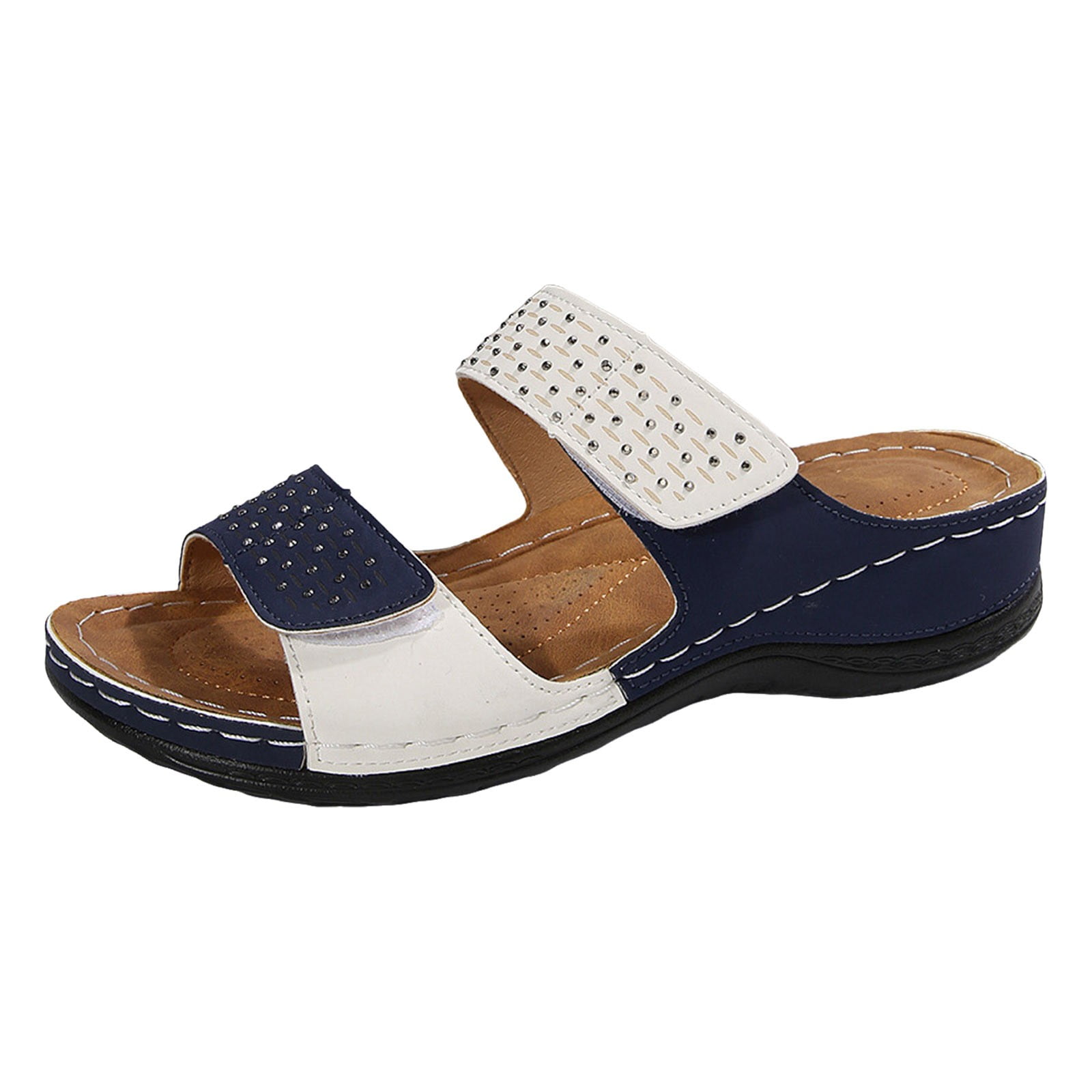 Guttear Women's Open Toe Buckle Ankle Strap Espadrille Platform Wedge ...