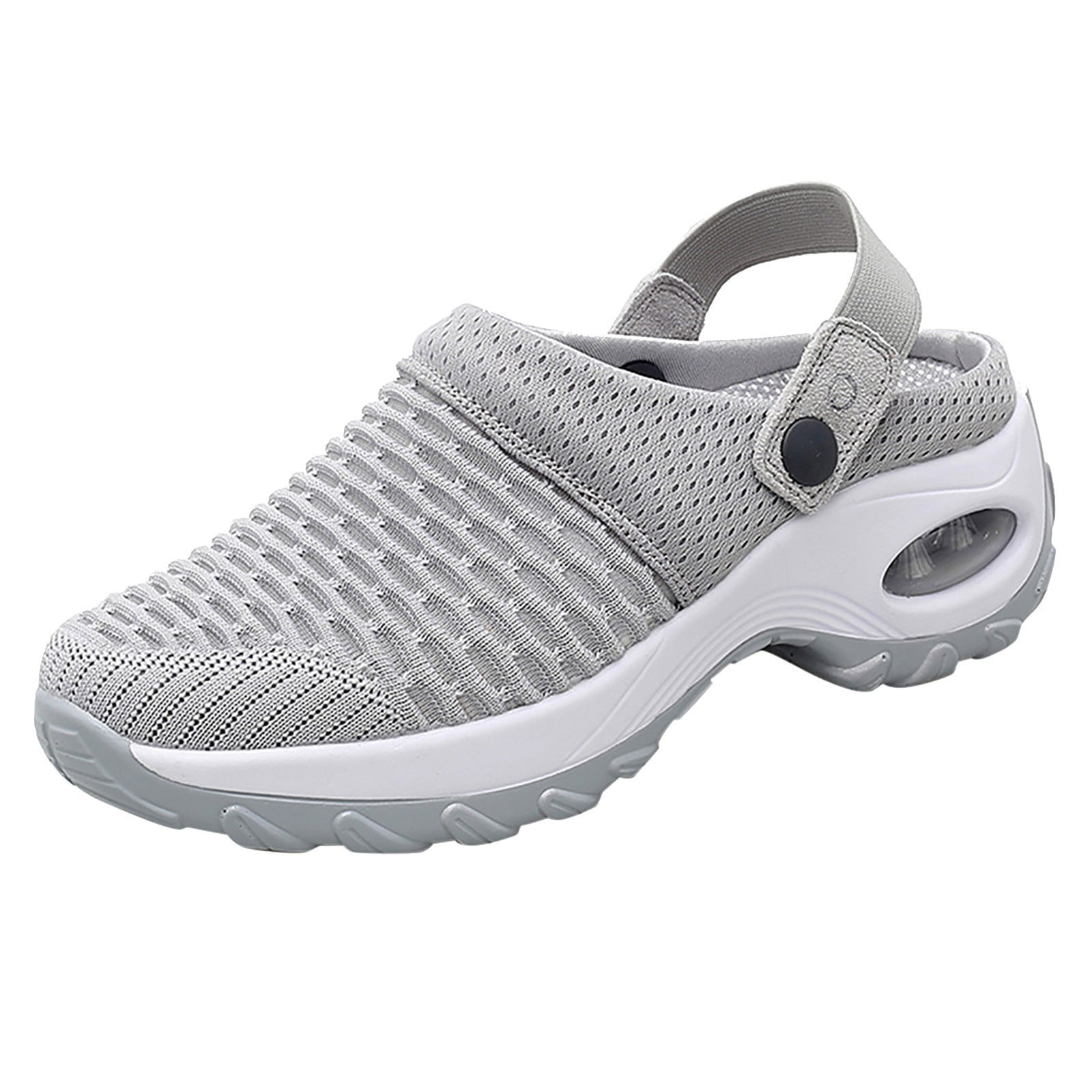 Guttear Women's Slip-on Mule Sneakers Breathable Air Cushion Wedge ...