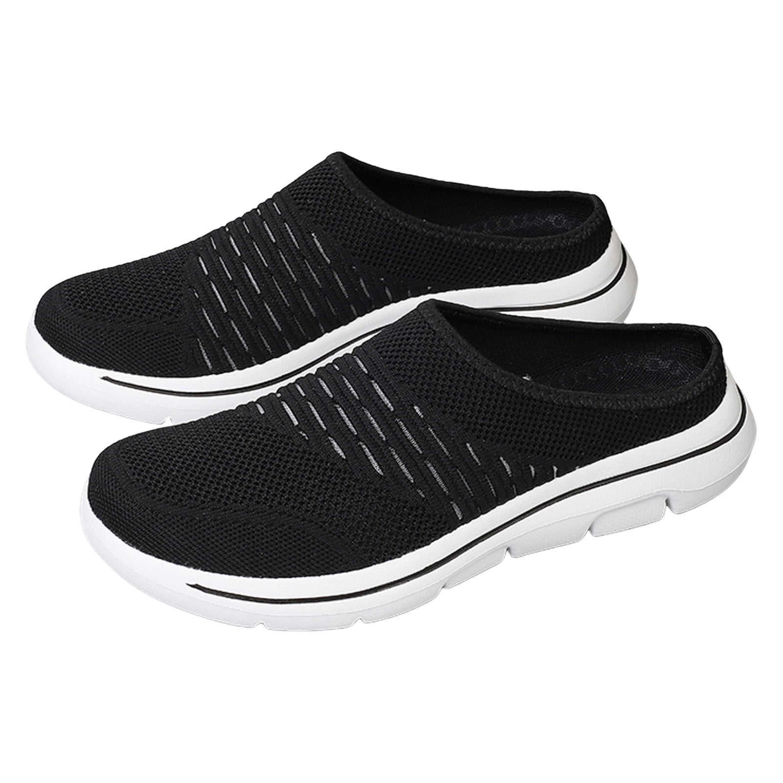 Guttear Womens Breathable Mesh Walking Mules Sneakers Open Back Slip on ...