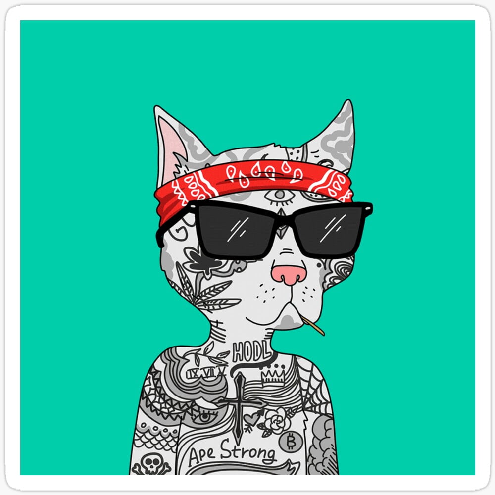 Gutter Cat Gang 3 Nft Sticker Phone Decal Water Bottle Stickers Car ...