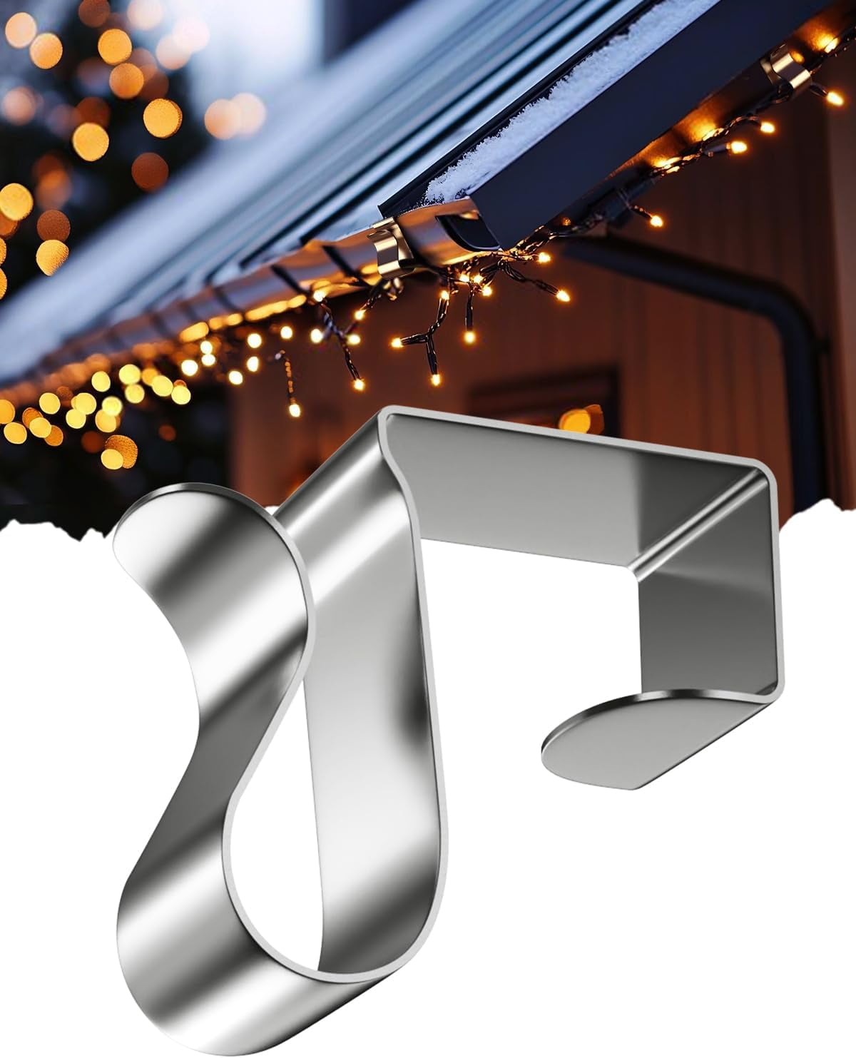 Gutter Clips for Hanging Outdoor Lights: 50 Pcs Metal Christmas Light ...