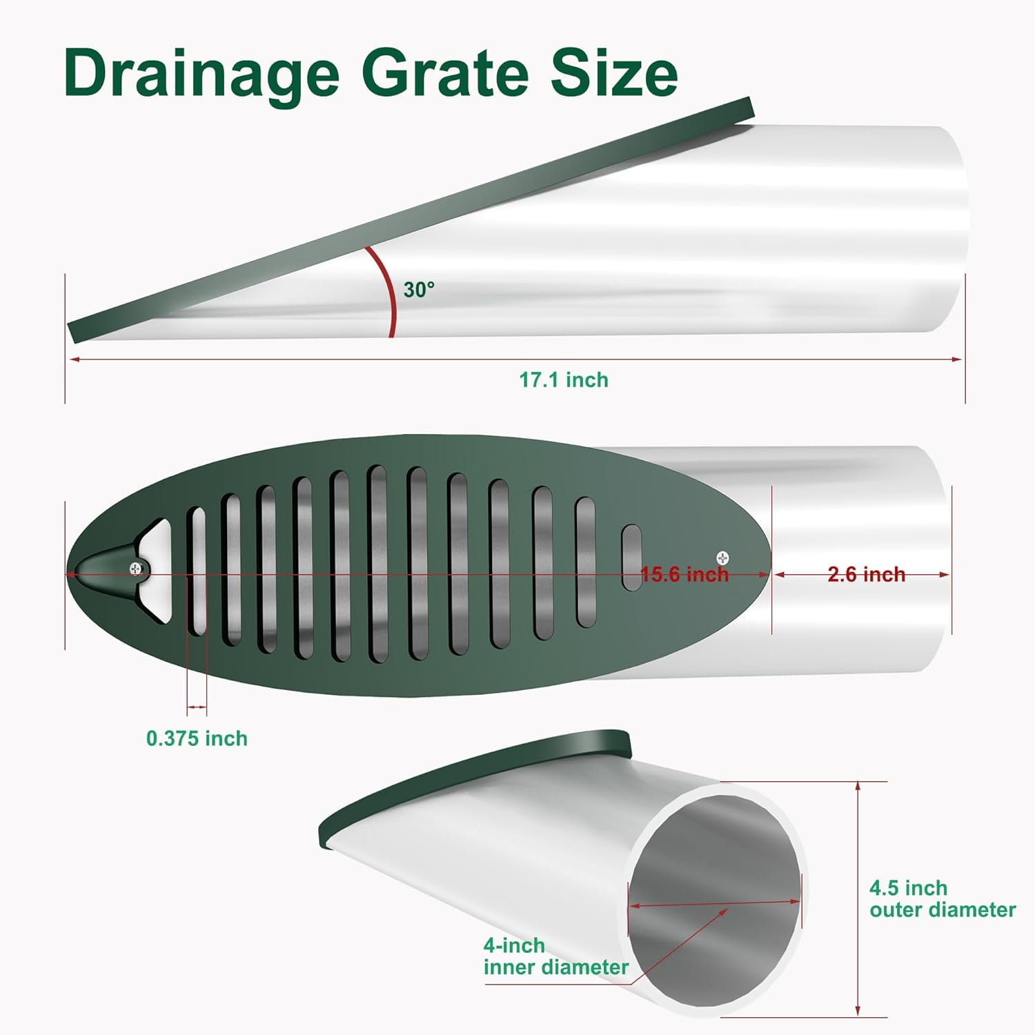 Gutter Downspout Extension 4 Inch Drain Pipe Extender for Outdoor ...