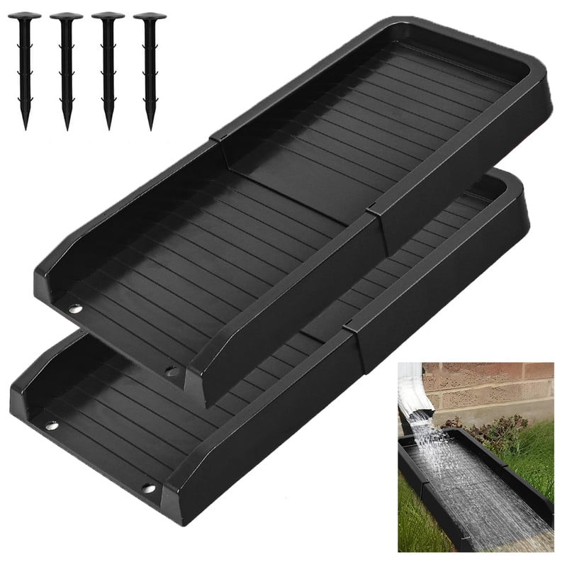 Gutter Downspout Splash Block, 2 Pack Rain Gutter Downspout Extension ...