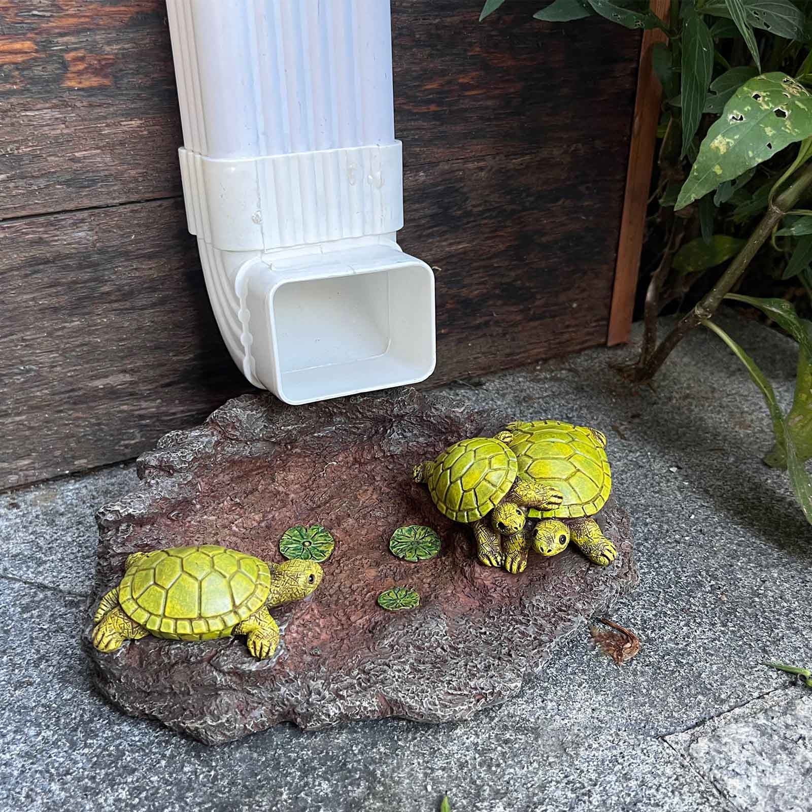 Gutter Downspout Turtle Block Animal Sculpture Garden Rainwater Patio ...