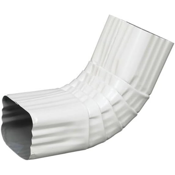 Gutter Elbow A 3"x4" - White Aluminum Downspout Connector - Front Rust ...
