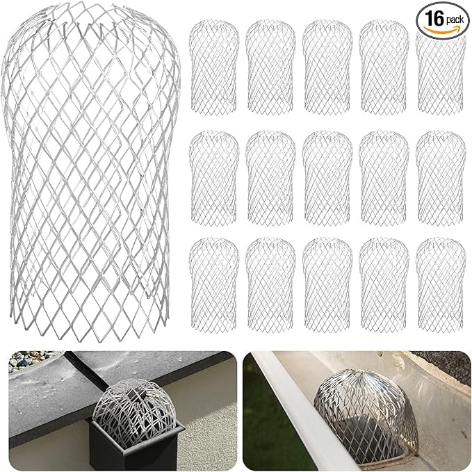 Gutter Guard 16 Pack, Gutter Downspout Guard 3.5 Inch Adjustable ...
