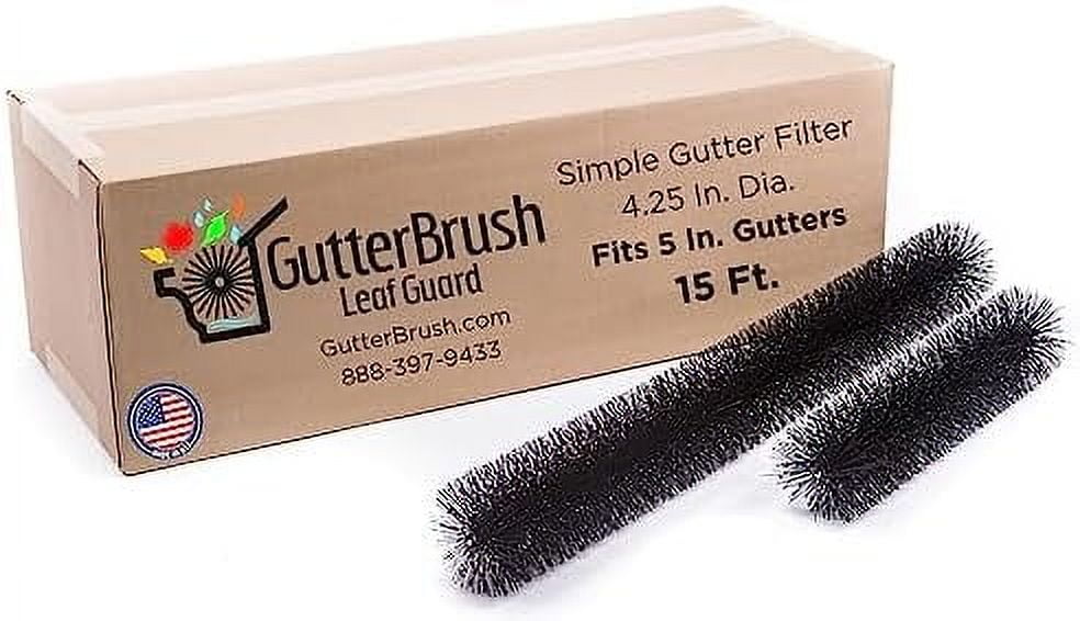 Gutter Guard 5 Inch 15 Ft By Gutterbrush Diy Leaf Filter For Standard 5 Inch Gutters No