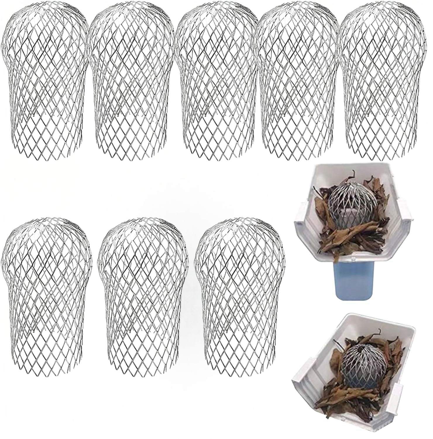 Gutter Guard, 8Pcs Gutter Downspout Guard 3.5" Adjustable Aluminum Leaf ...