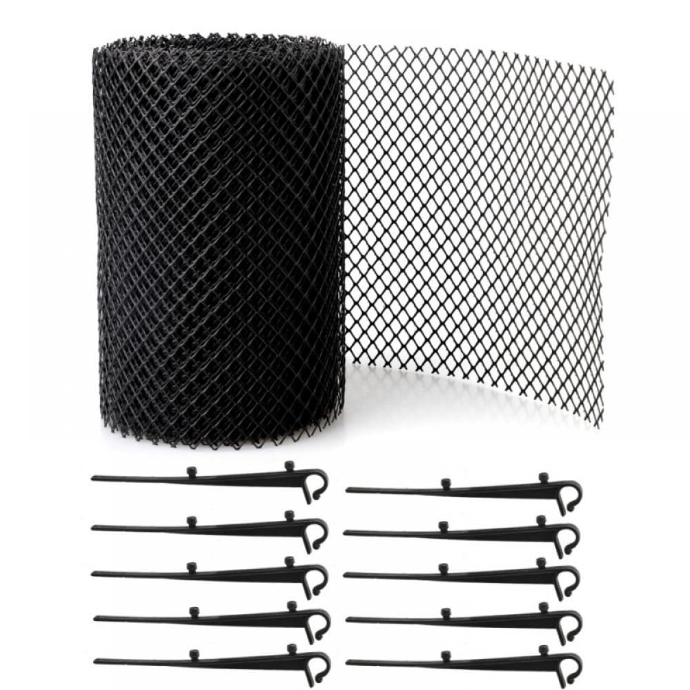 Gutter Guards with 10 Clip Hooks, Plastic Gutter Leaf Guards Black ...