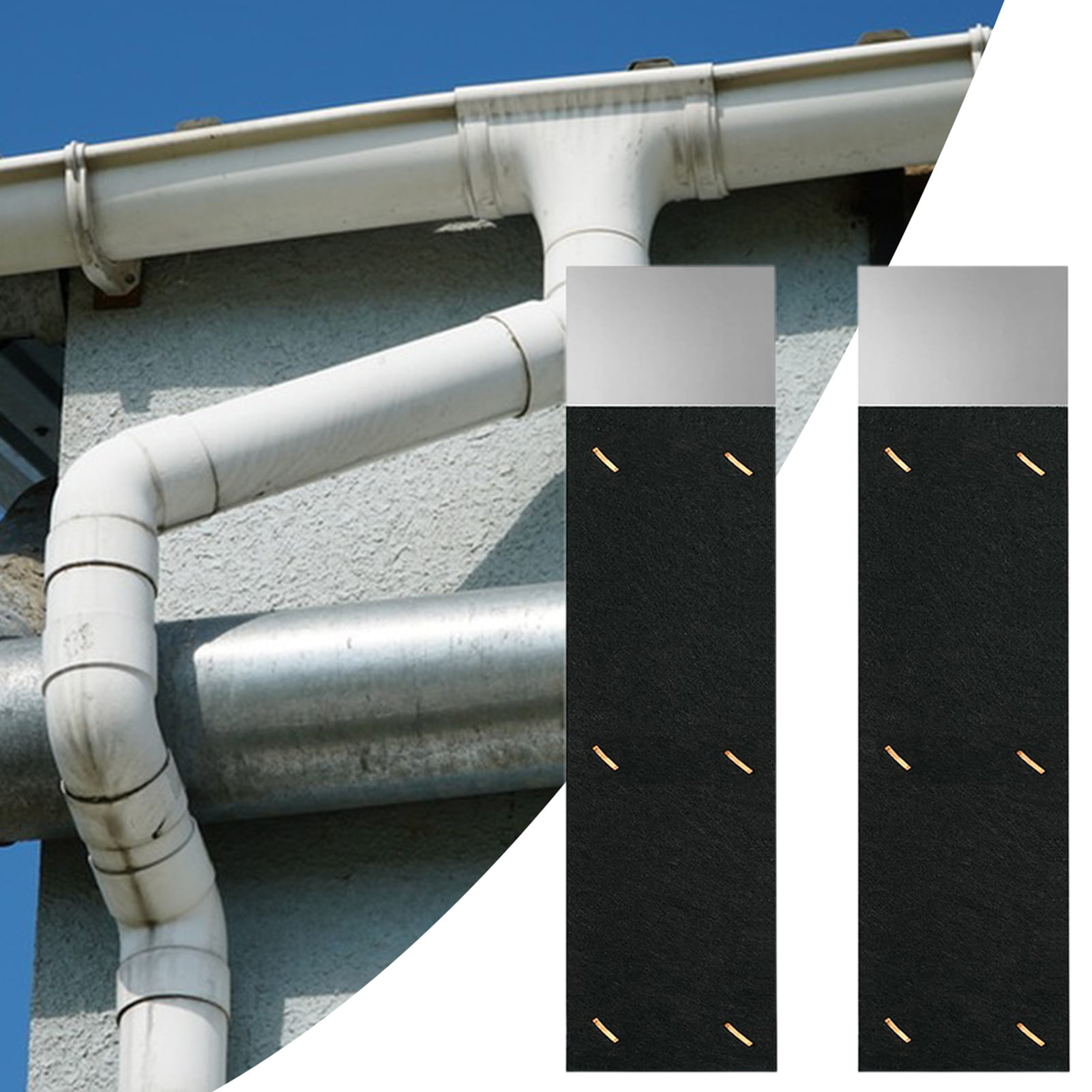 Gutter Noise Dampeners - 2Pcs Universal Rain Gutter Downspout Silencer ...
