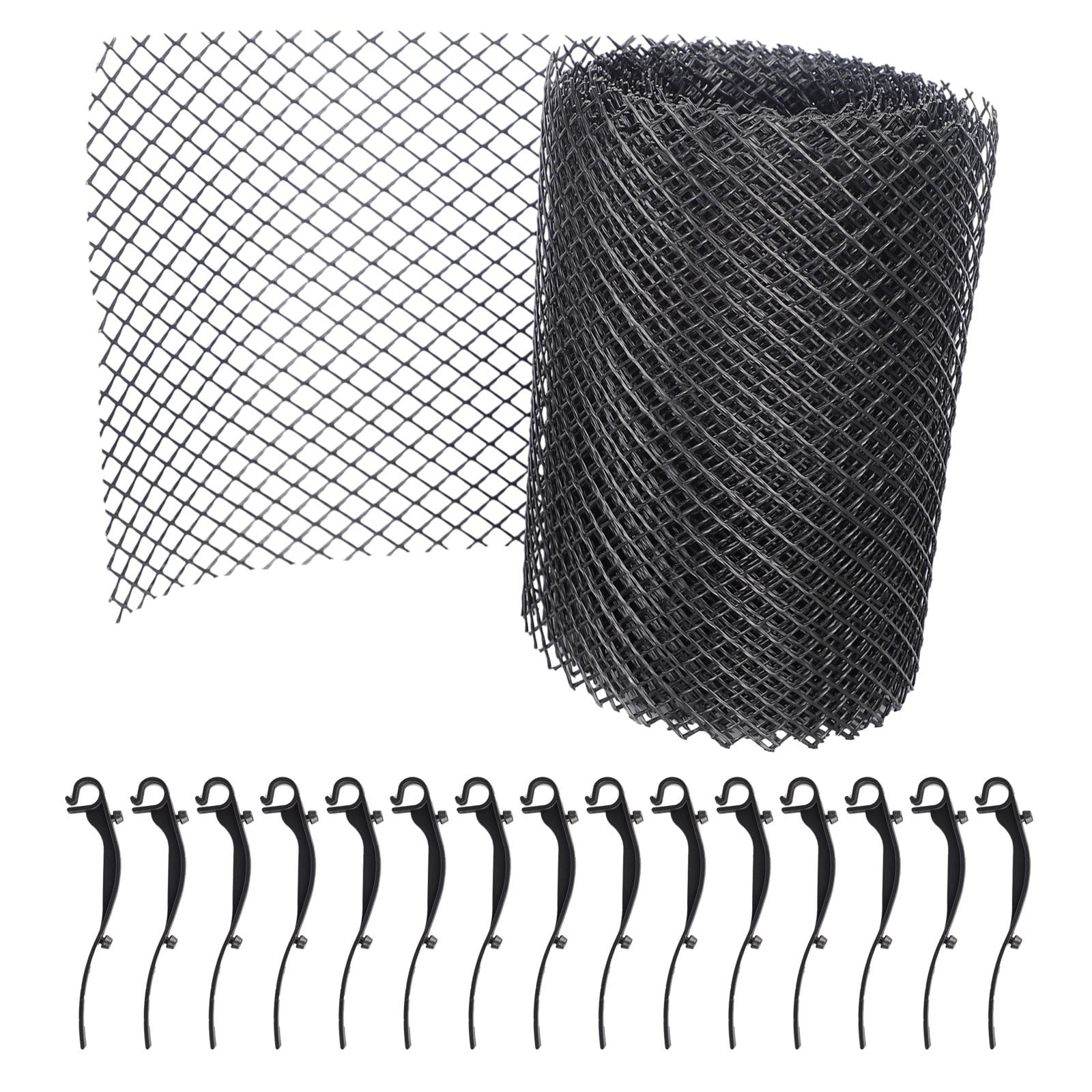 Gutter Protect Mesh Gutter Guard Black Fixing Clips Quickly Installed ...