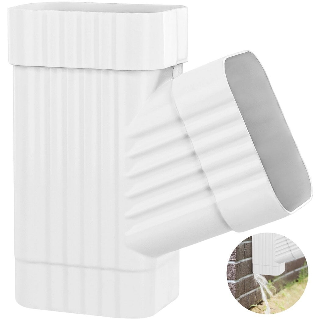 Gutter Y-Shaped Downspout Connector, 3.2 x 2.5 Inches Standard Tube ...