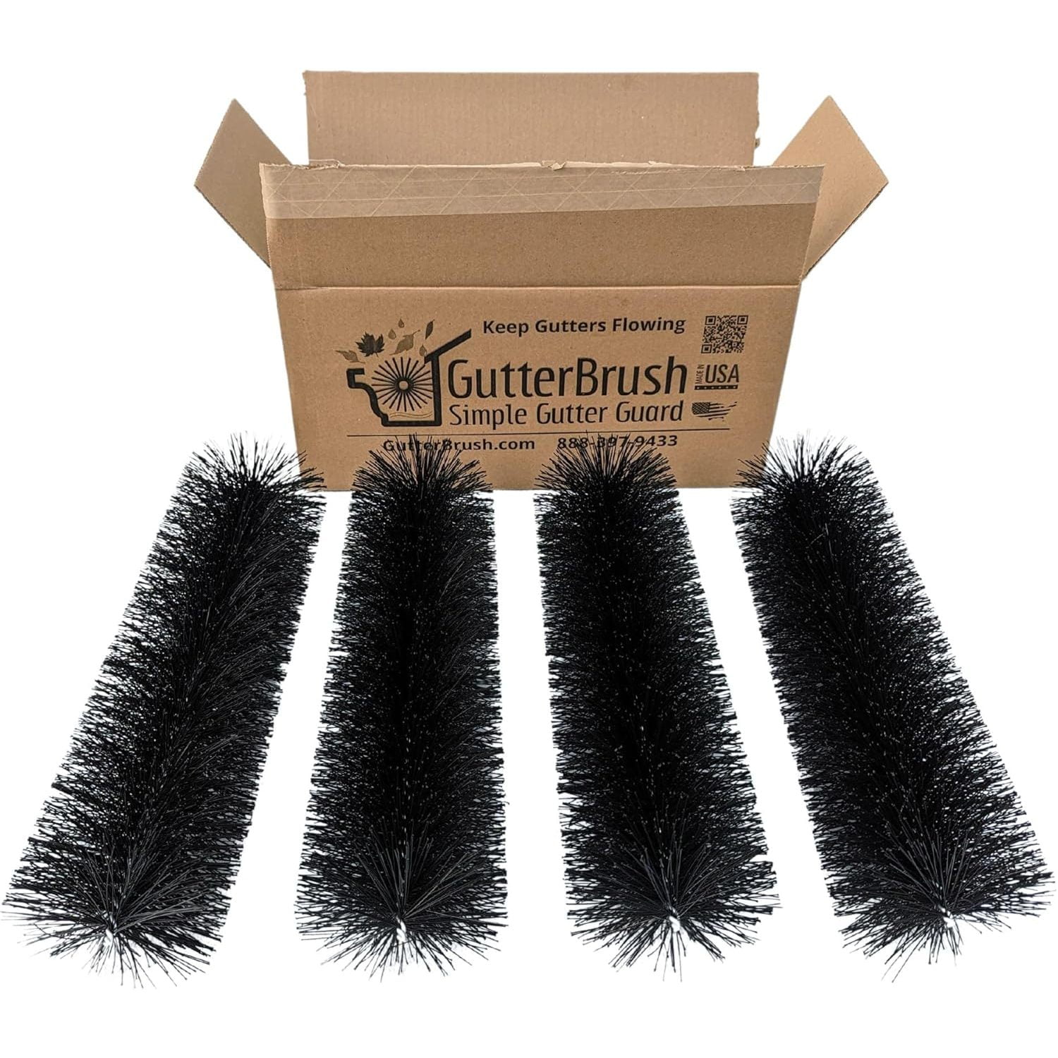 GutterBrush Downspout Gutter Guard For Oversize 6 Inch Gutters, 4 ...