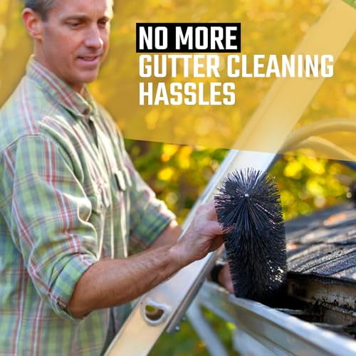 GutterBrush Downspout Gutter Guard for Standard 5 Inch Gutters, 4 ...