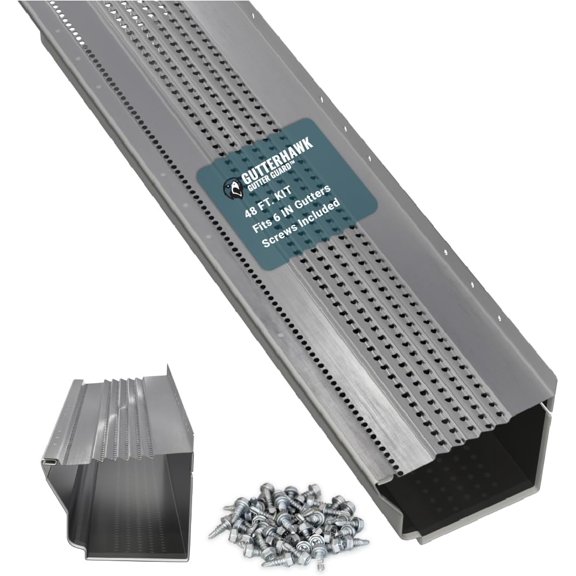 BENTISM Gutter Guard 5 in Wide 104 ft Length Cover Mesh Leaf Debris ...