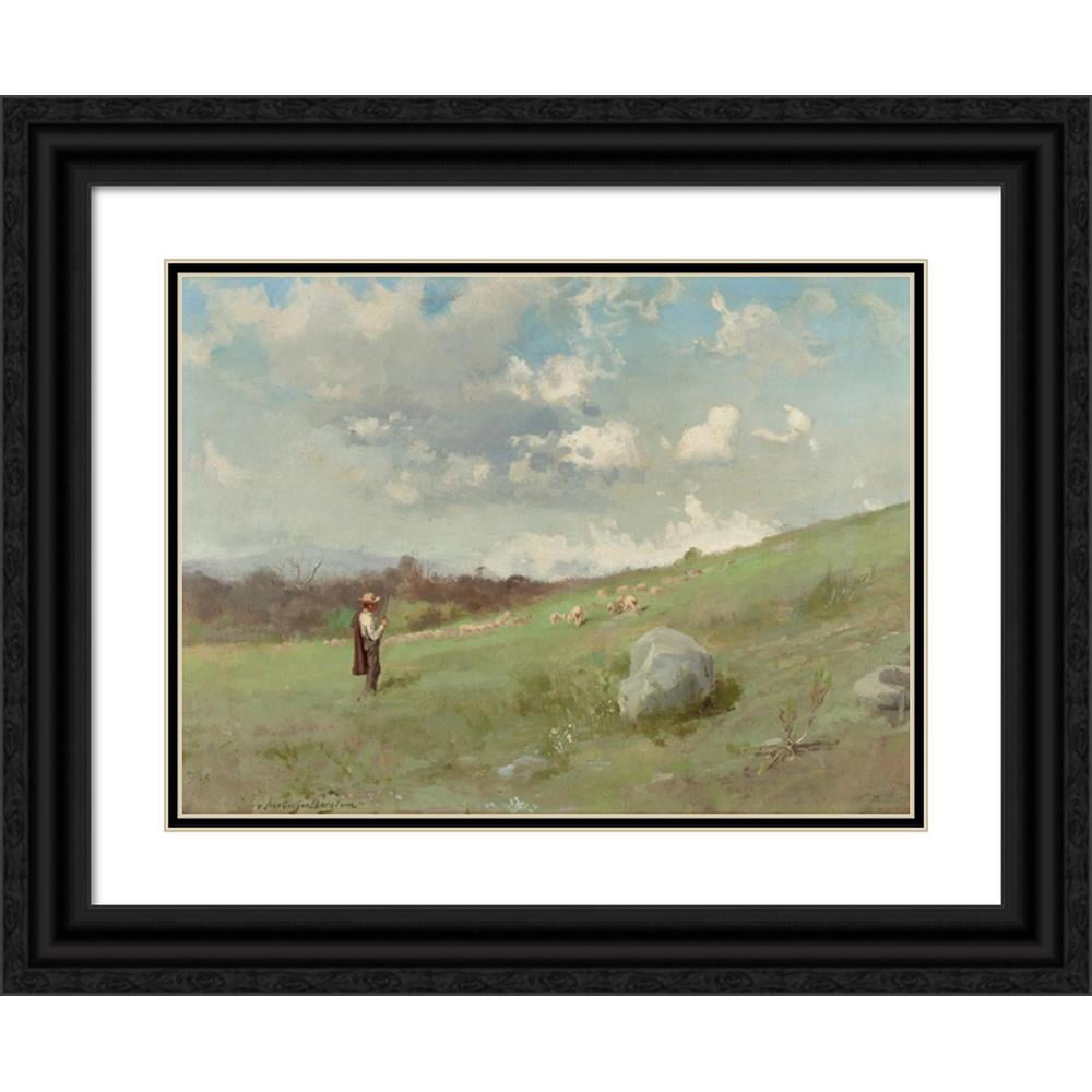 Gutzon Borglum 18x14 Black Ornate Wood Framed Double Matted Museum Art ...