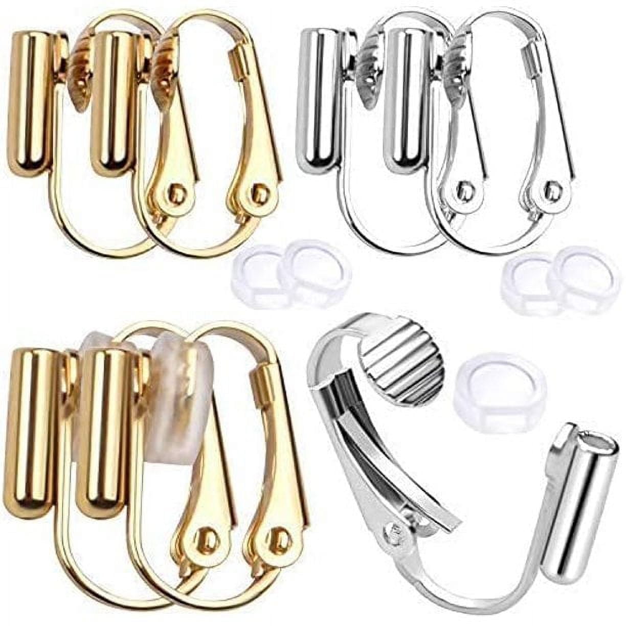 Guuyoo 12 Pcs Clip-on Earring Converters, Gold and Silver, Nickel-Free ...