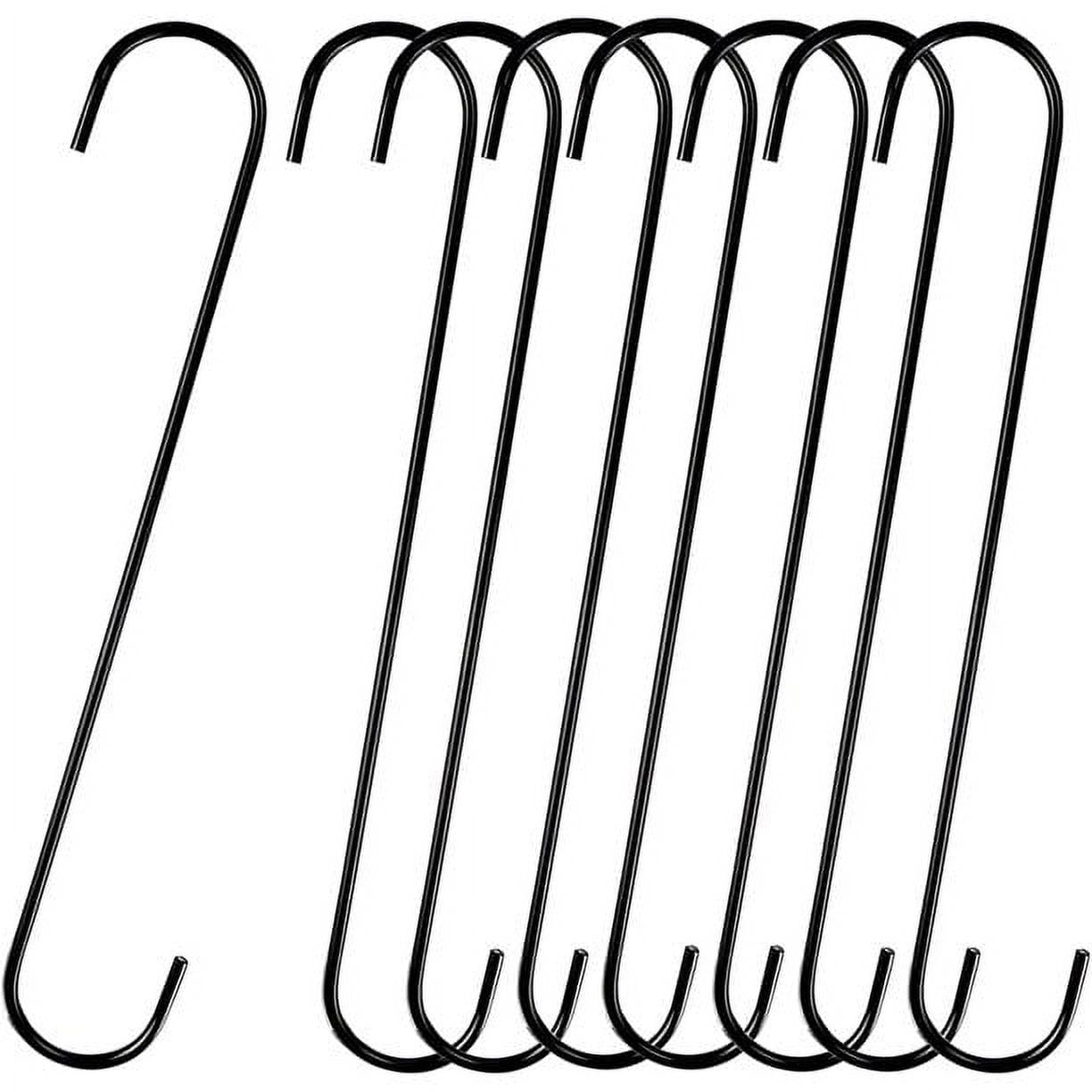 Guuyoo Heavy Duty S Shape Hanging Hooks, Steel Metal Black, 12", (8 ...