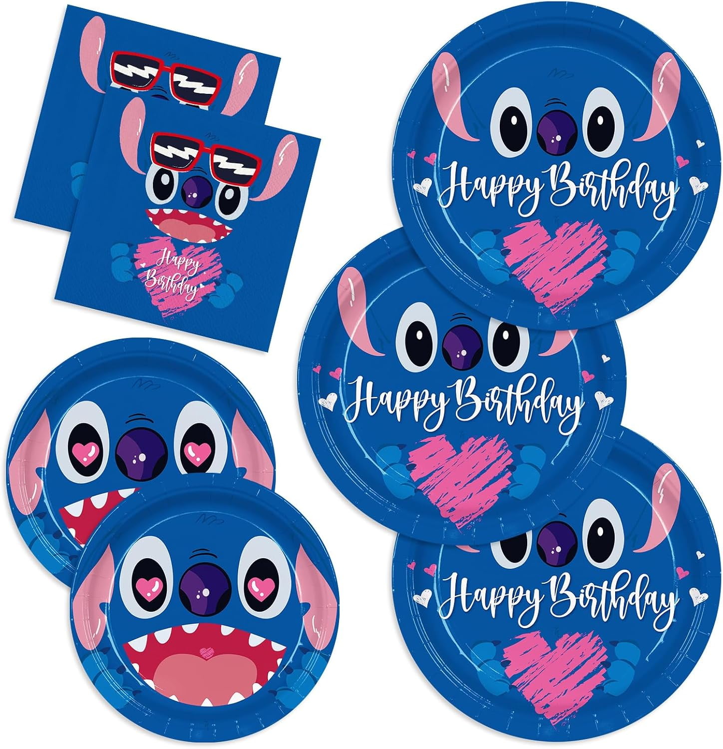 Guvpev 150 Pcs Stitch Birthday Party Supplies, Cartoon Stitch Birthday ...