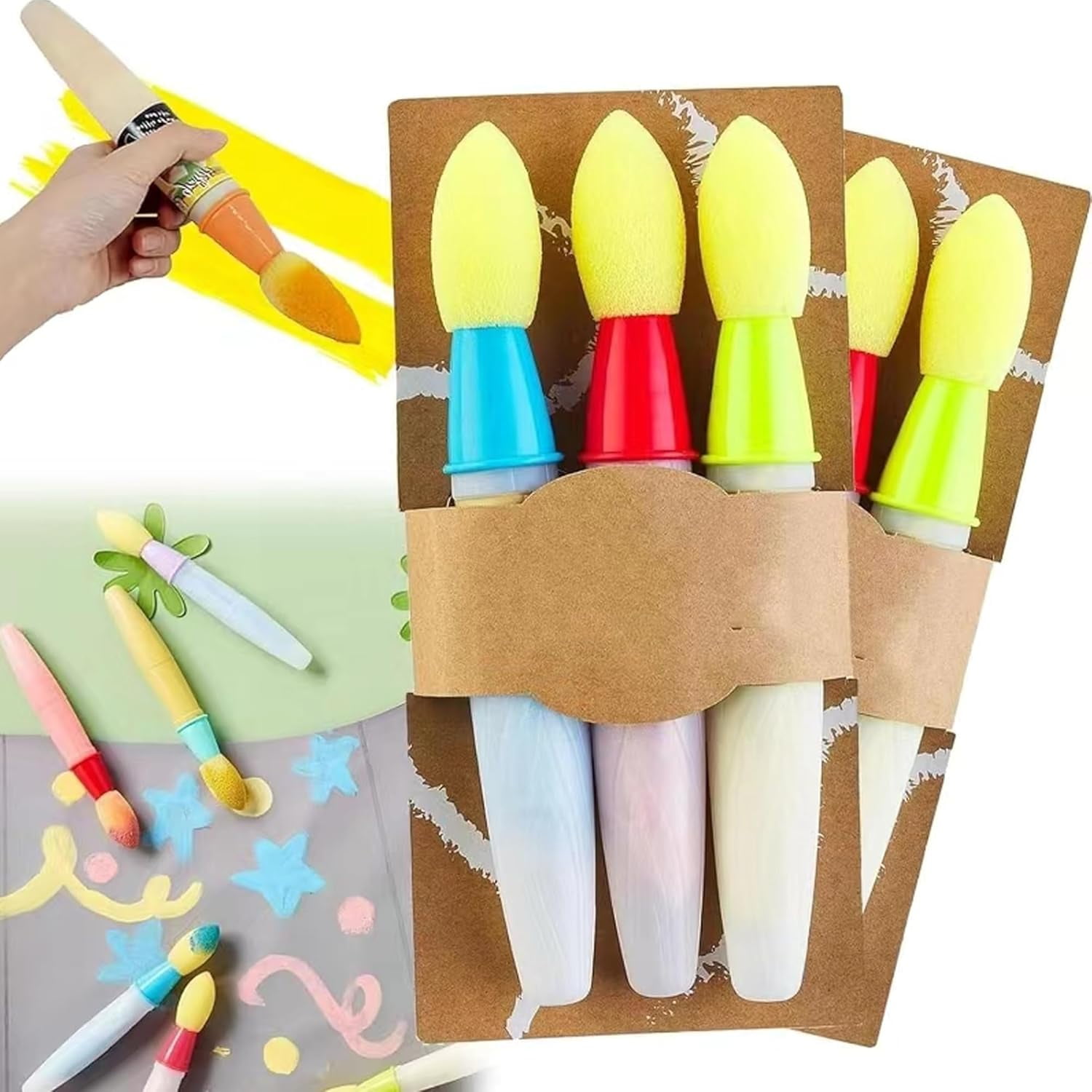 Guvpev 2 Set Sidewalk Chalk Paint Brush for Outdoor, Add Water to The ...