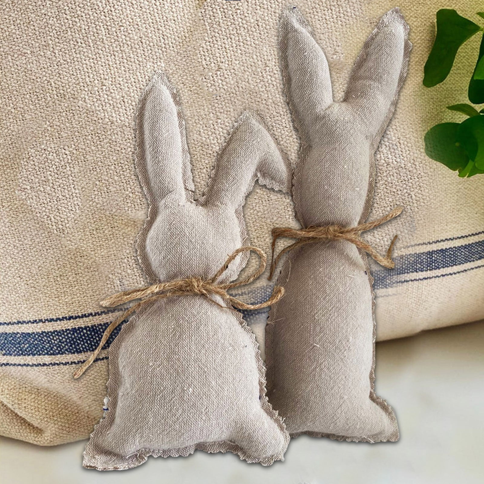Guvpev 2PCS Easter Farmhouse Rustic Bunny Decor, Soft Stuffed Fabric ...