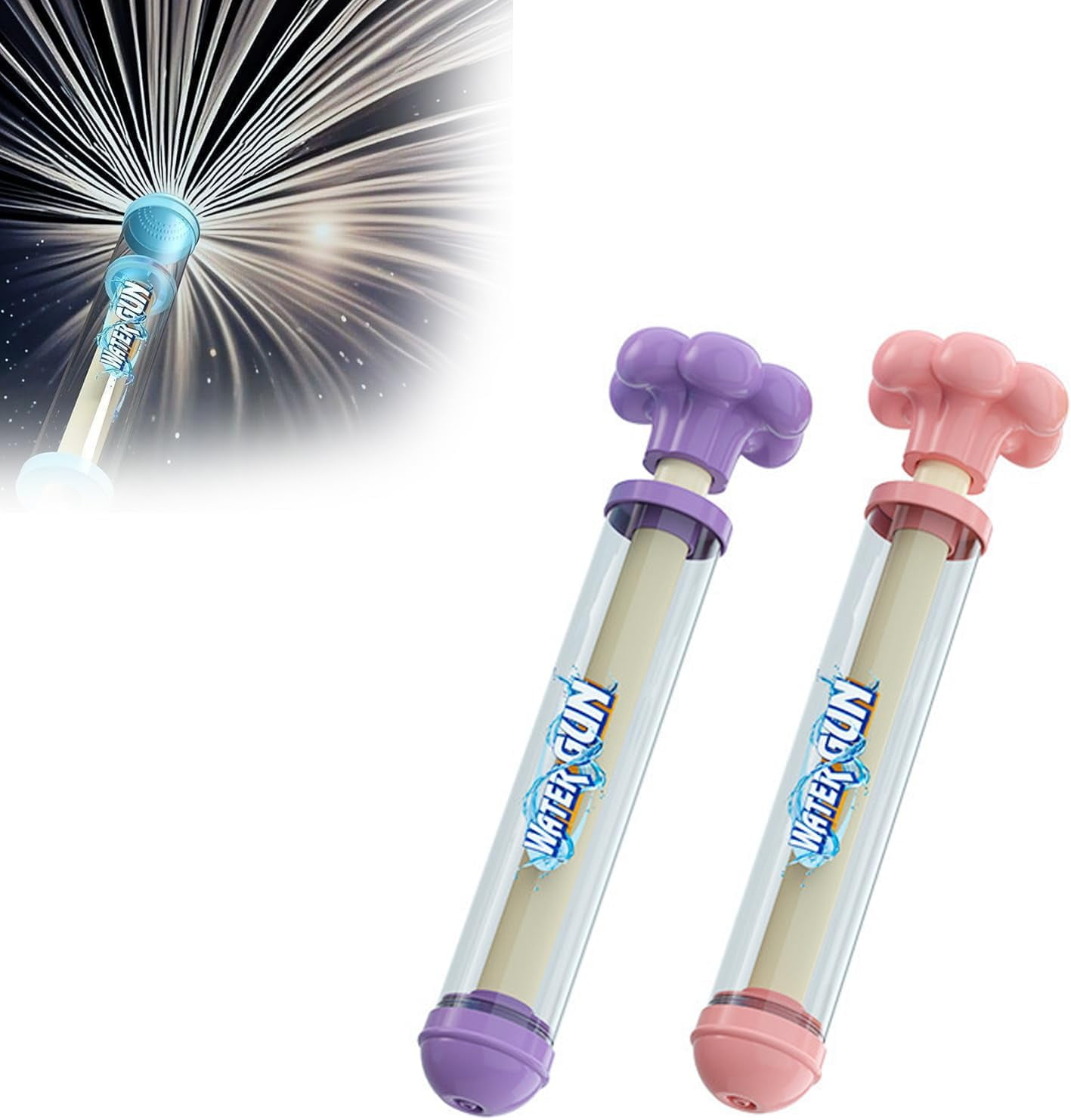 Guvpev 2Pcs Firework Water Gun, Fireworks Style Water Spray Toys ...