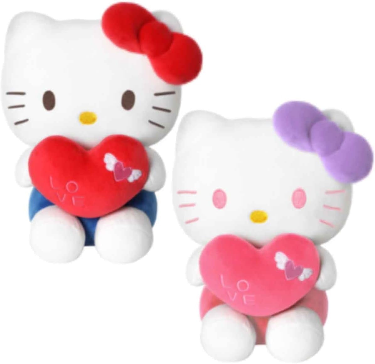 Guvpev 2Pcs Hello Kitty and Friends Valentines 9.5" Plush, Kawaii Hello ...