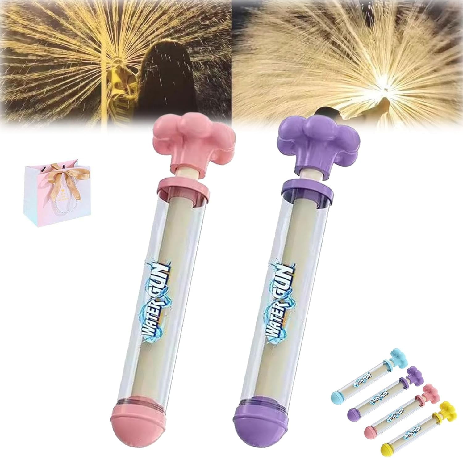 Guvpev 2Pcs Pusher Type Fun Fireworks Water Jet Spray Toy, Romantic ...