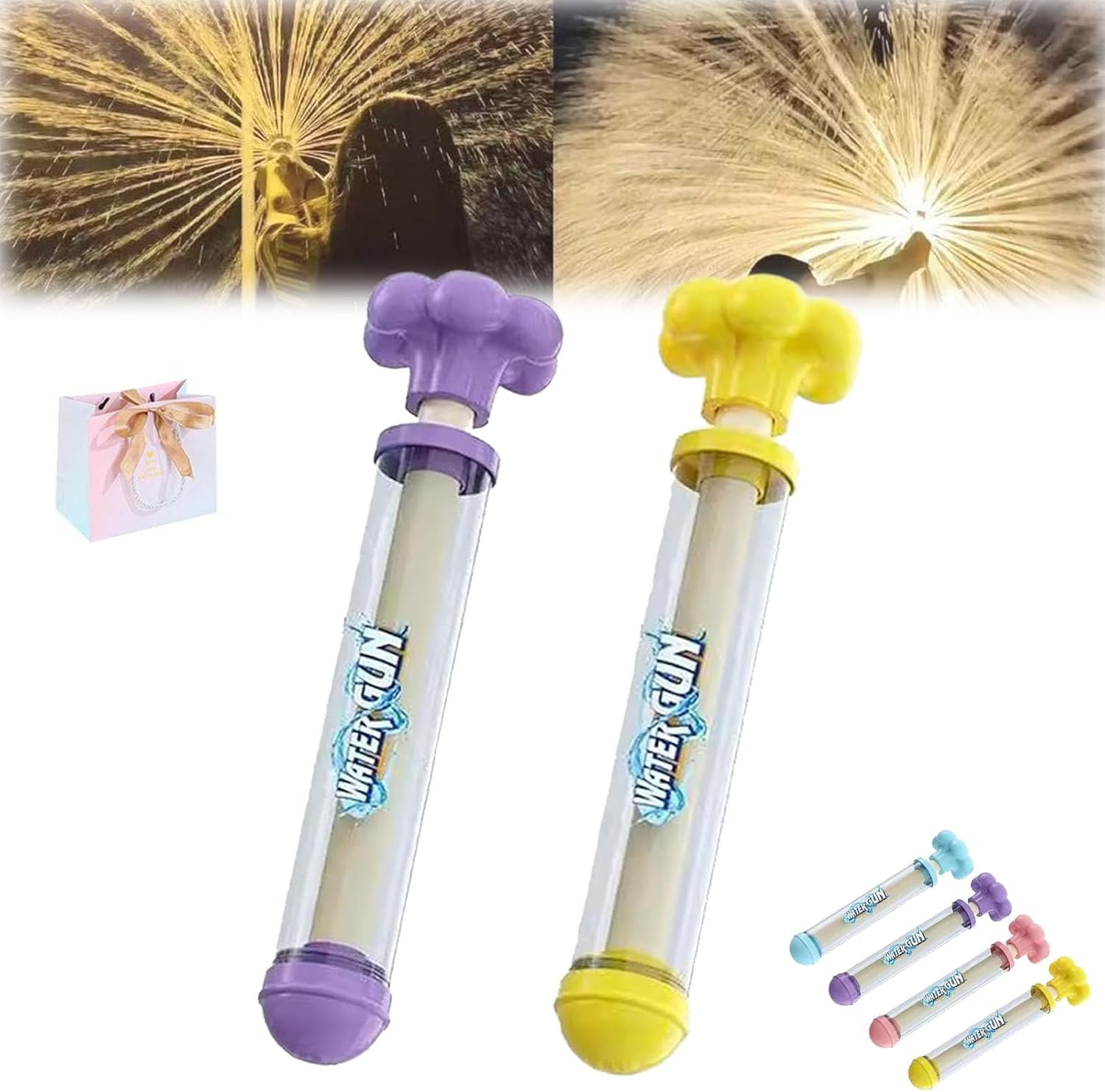 Guvpev 2Pcs Pusher Type Fun Fireworks Water Jet Spray Toy, Romantic ...