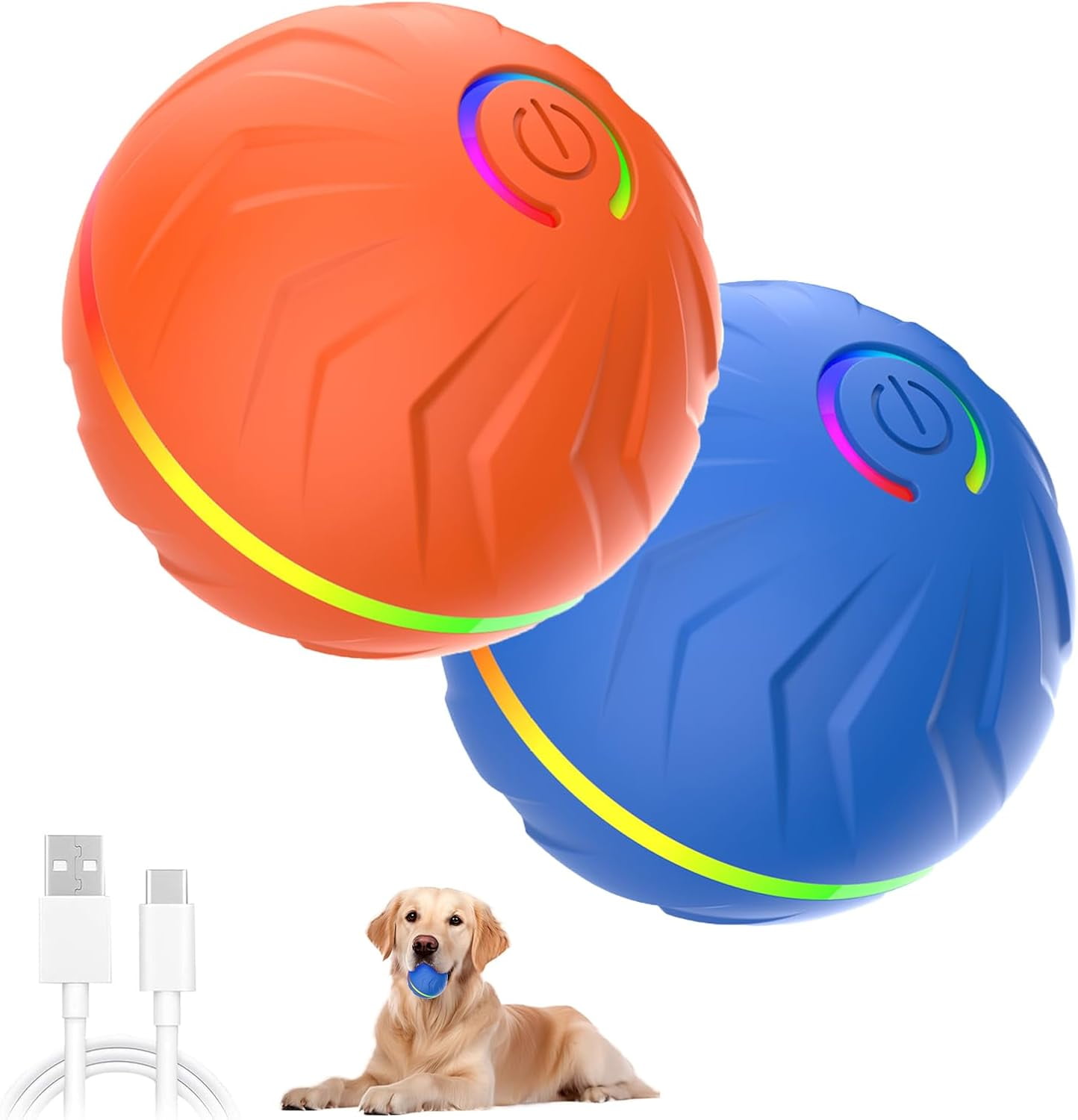 Guvpev 2Pcs Vibrating Dog Ball, 2025 New Interactive Dog Toys, Moving ...
