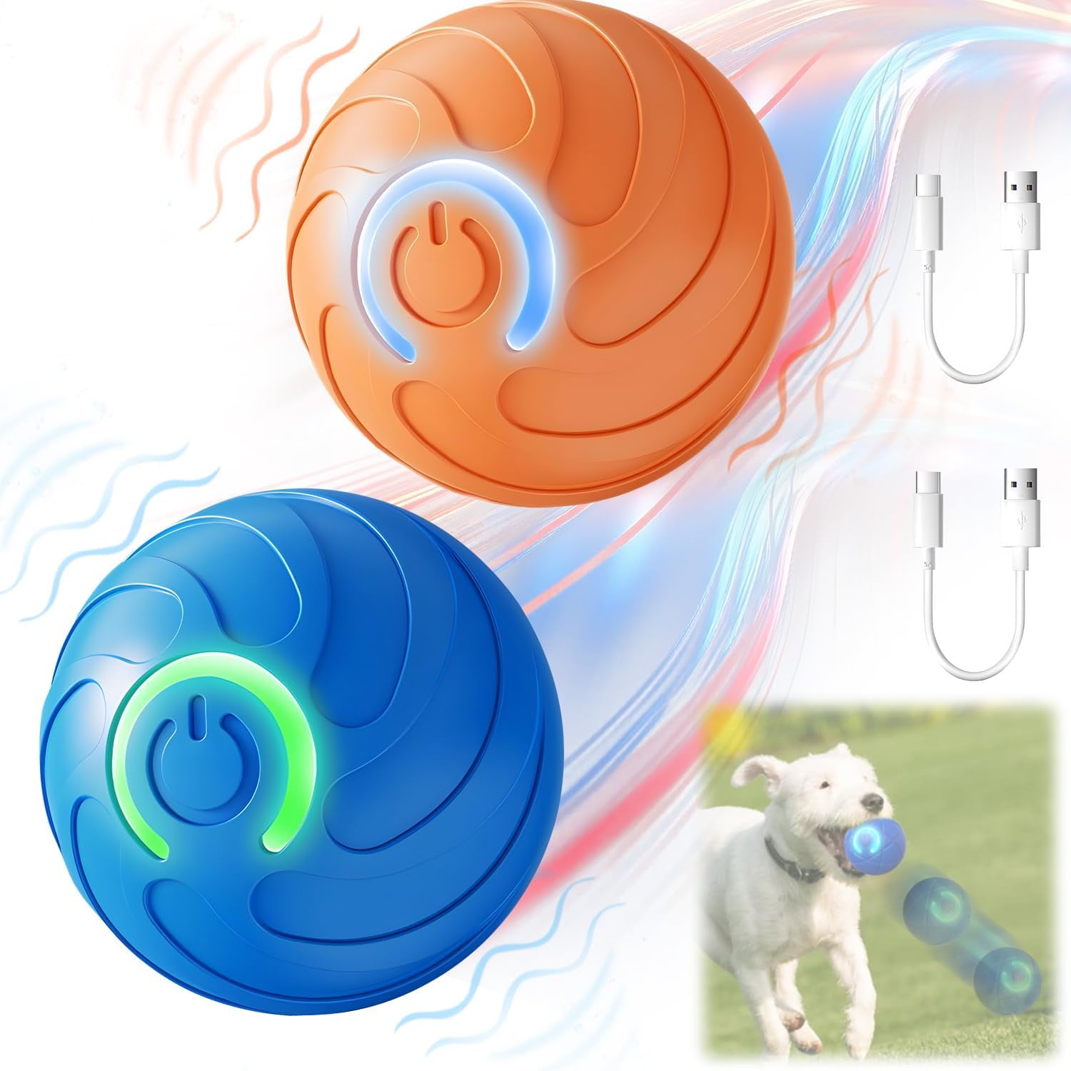 Guvpev 2Pcs Vibrating Dog Ball, Moving Dog Ball, Shaky Ball Toy for Dog ...