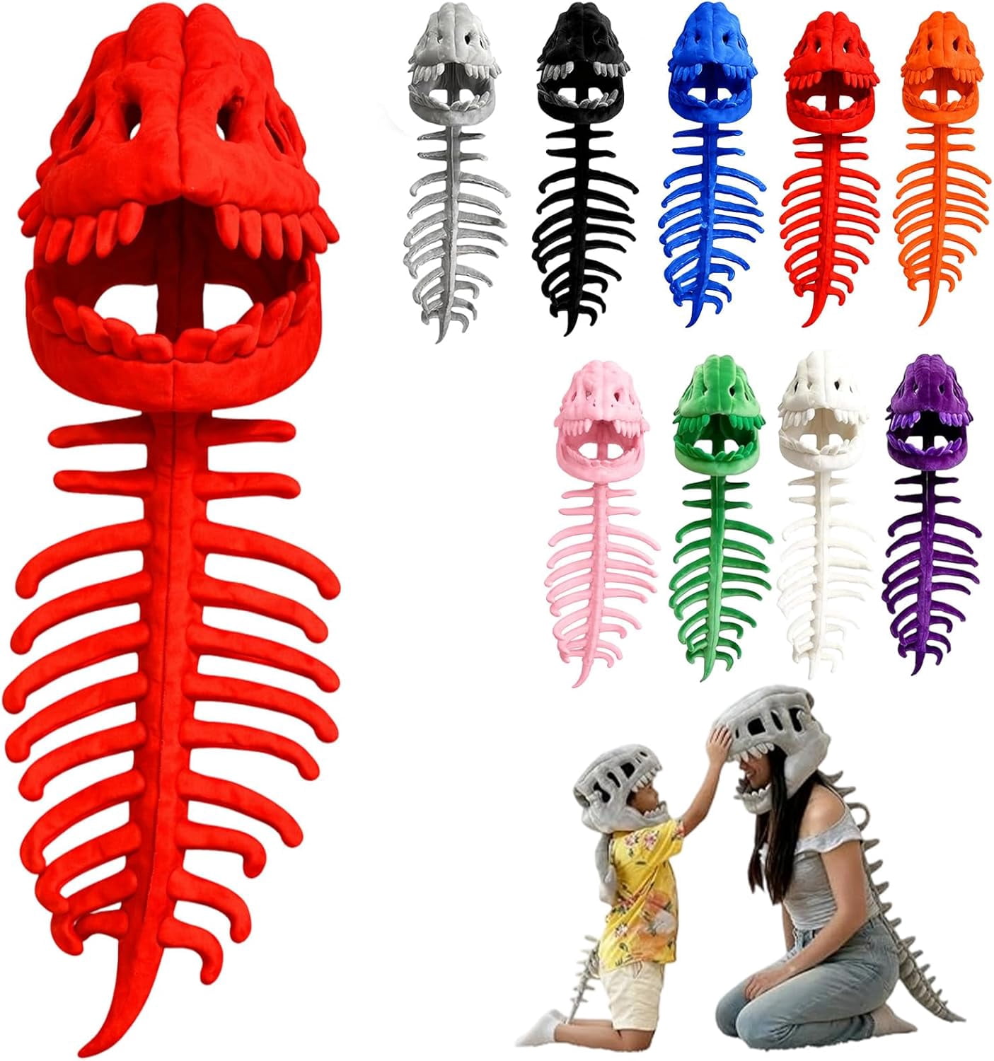 Guvpev 3D Plush Dinosaur Skeleton Costume, Realistic Spinosaurus Fossil ...