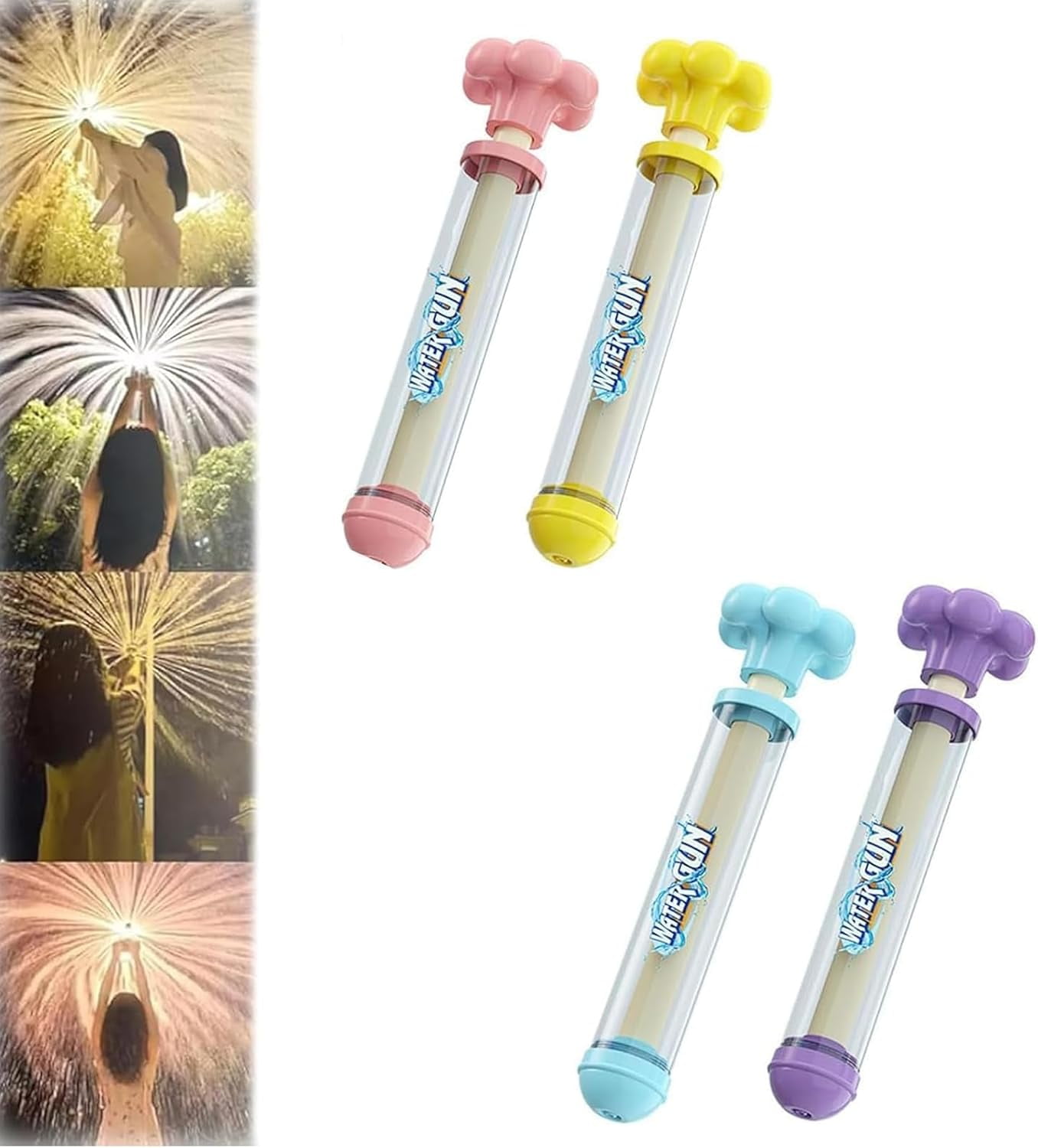 Guvpev 4 PCS Firework Water Gun, Pusher Type Fun Fireworks Water Jet ...
