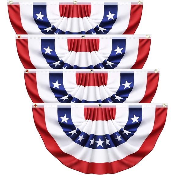 Guvpev 4 Pack Heritage American Flag Bunting 1.5 x 3 FT - 250th ...