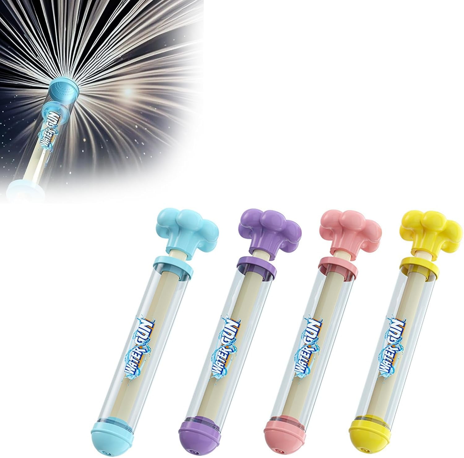 Guvpev 4Pcs Firework Water Gun, Fireworks Style Water Spray Toys ...