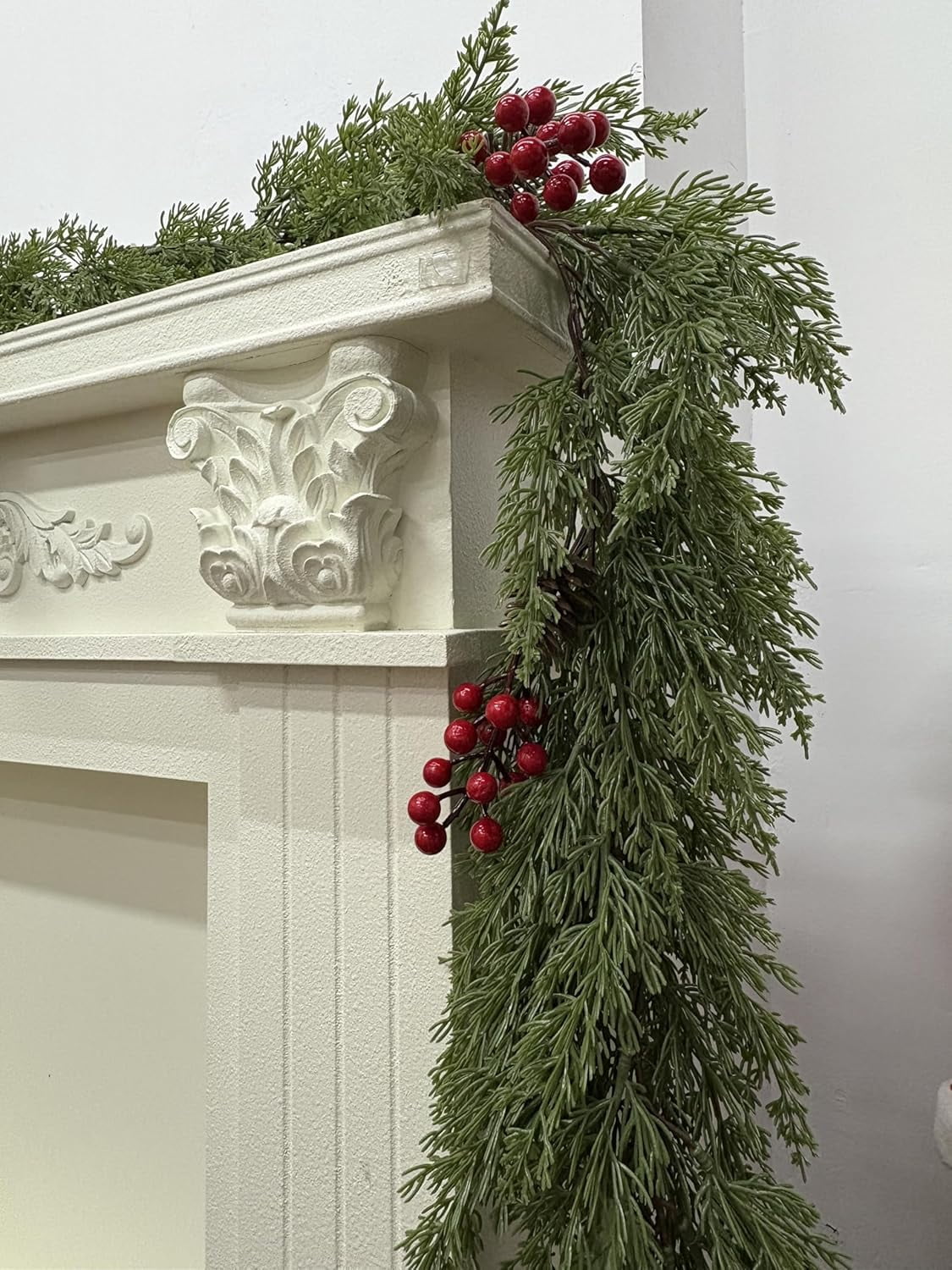 Guvpev 6FT Christmas Garland for Mantel, Artificial Christmas Cedar ...